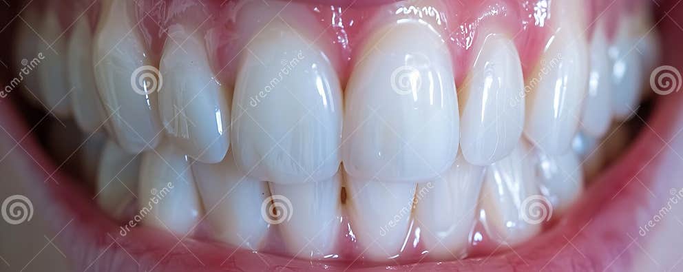 Close-up of Perfectly Aligned White Teeth Stock Photo - Image of white ...