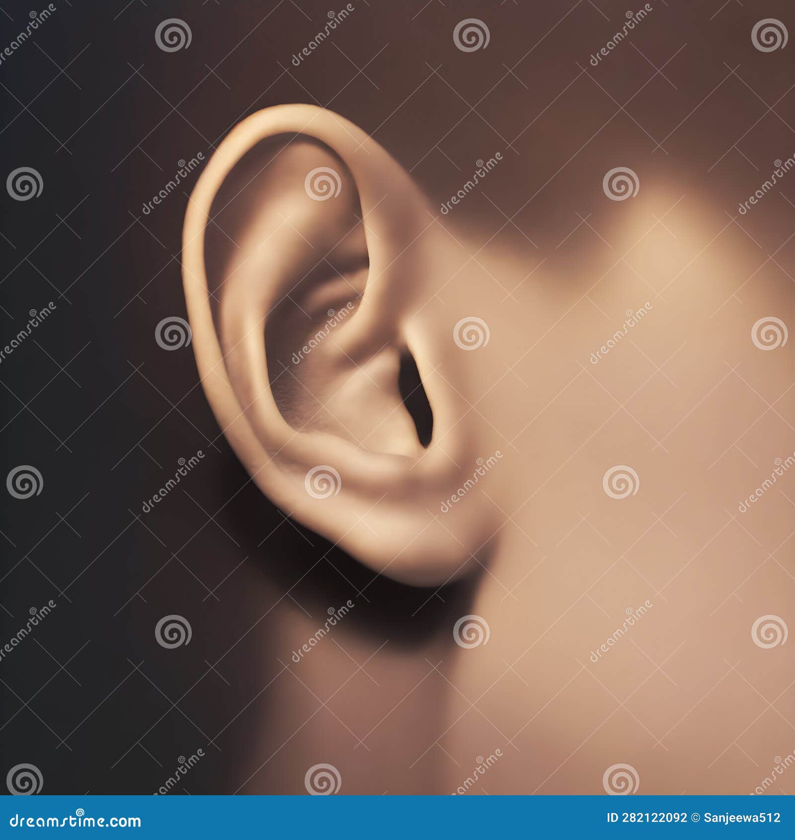 Close up of a person ear stock illustration. Illustration of light ...
