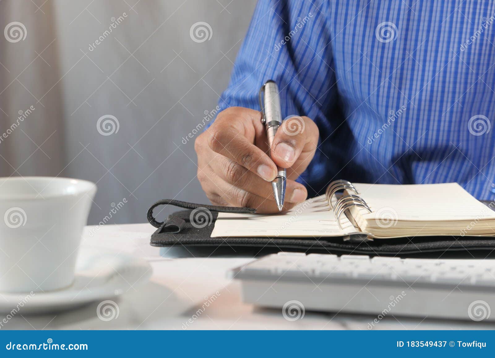 Close Up of Person Hand Writing on Notepad. Stock Image - Image of ...