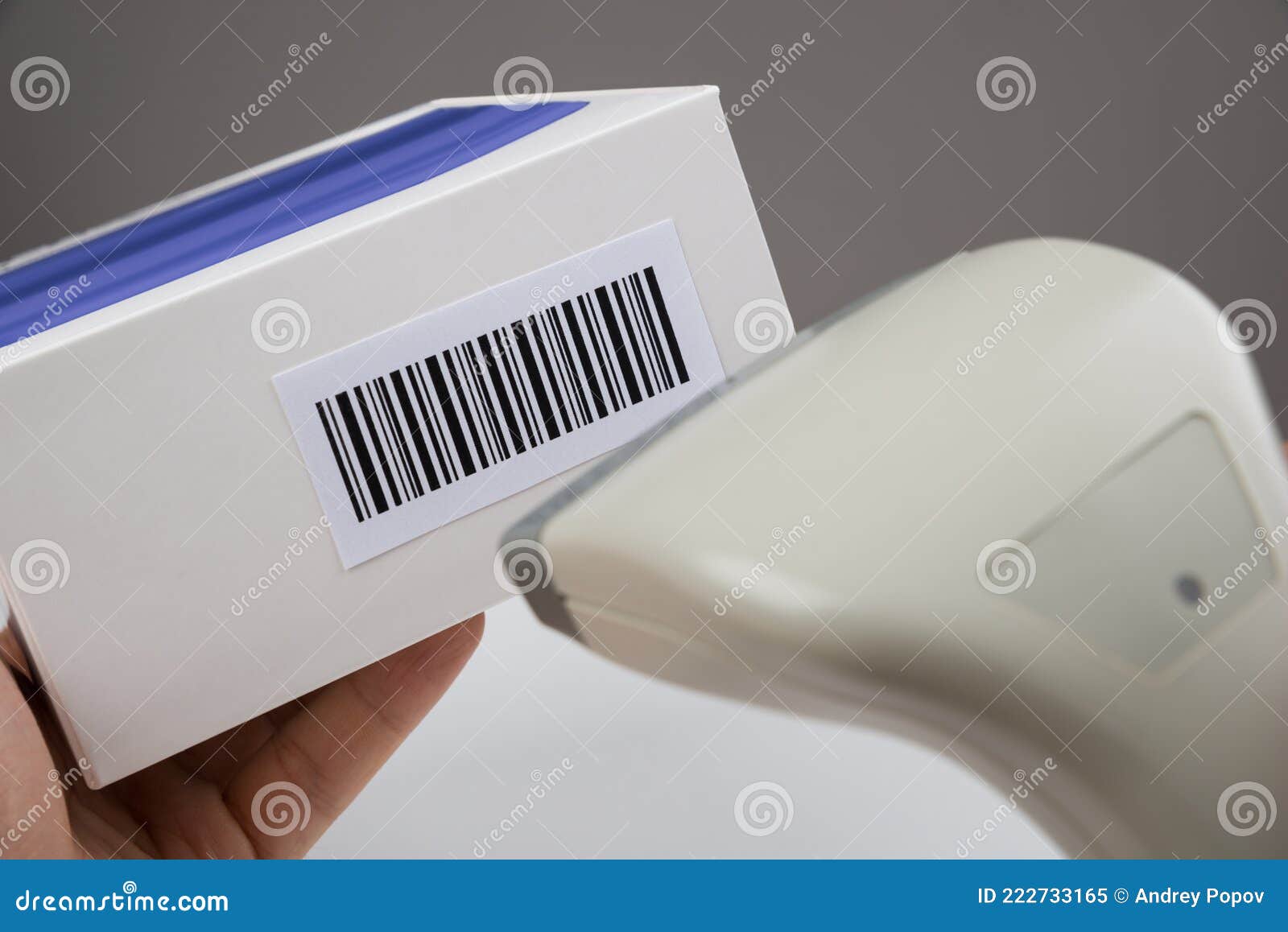 Person Hand Using a Barcode Scanner Stock Image - Image of reader ...