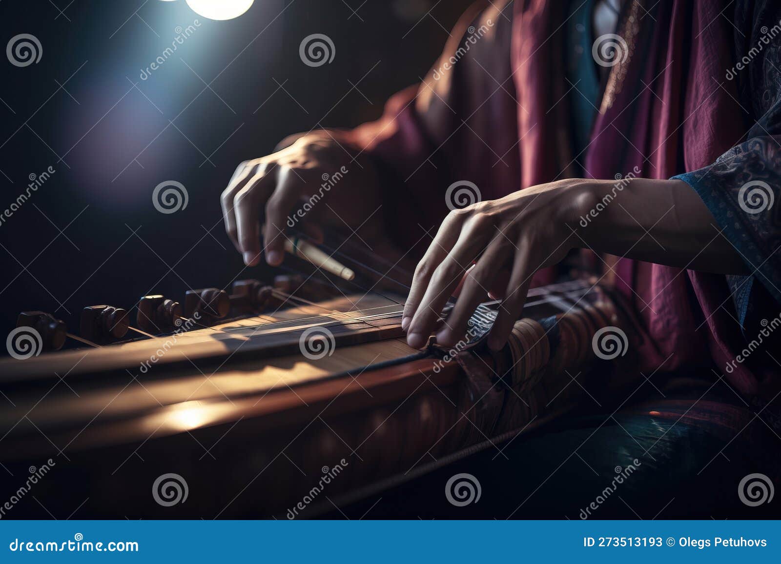 A Close Up of a Person Playing a Musical Instrument on a Stage Stock ...