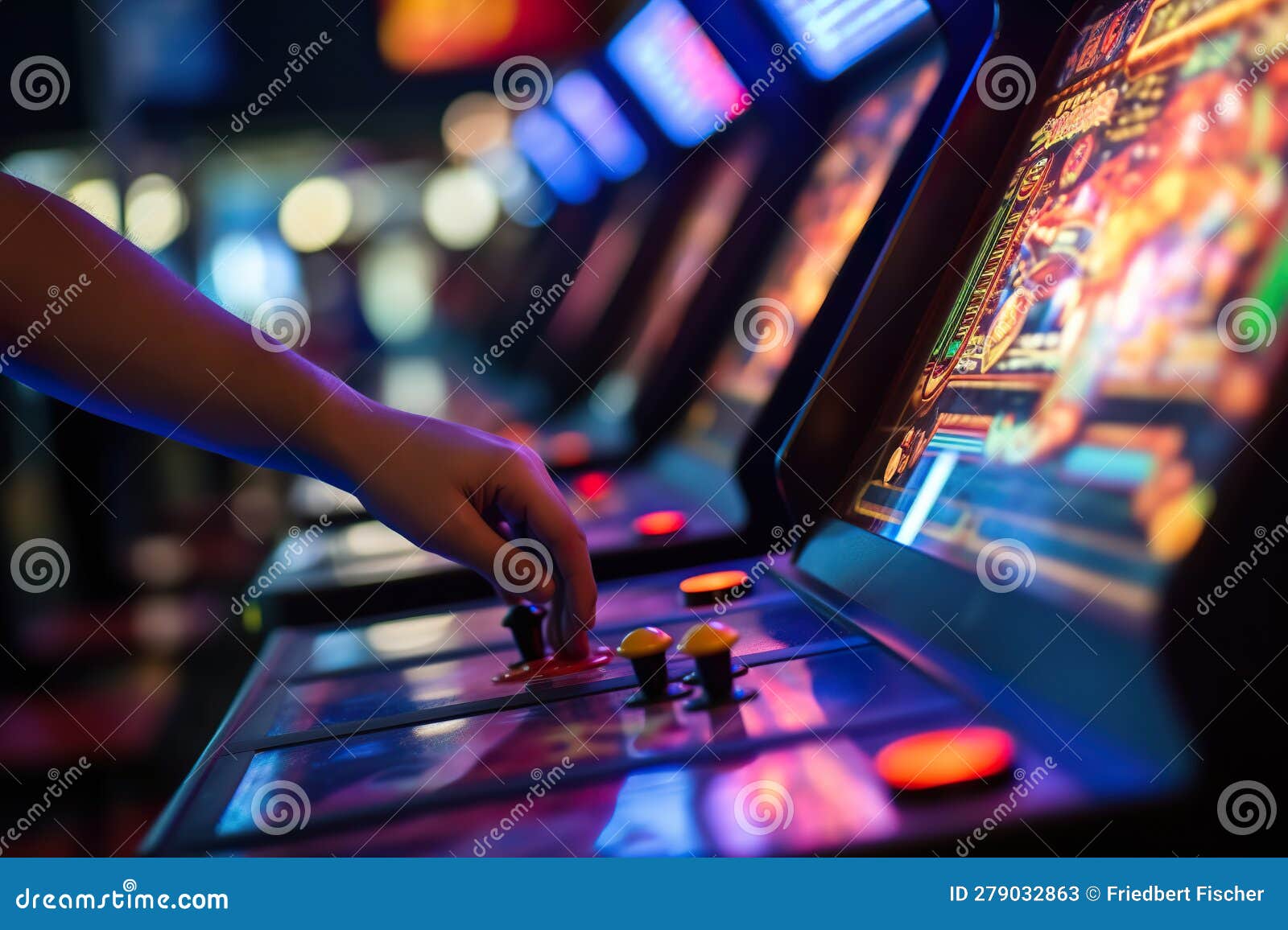 A Close Up of a Person Playing a Video Game. Generative AI Image. Stock ...