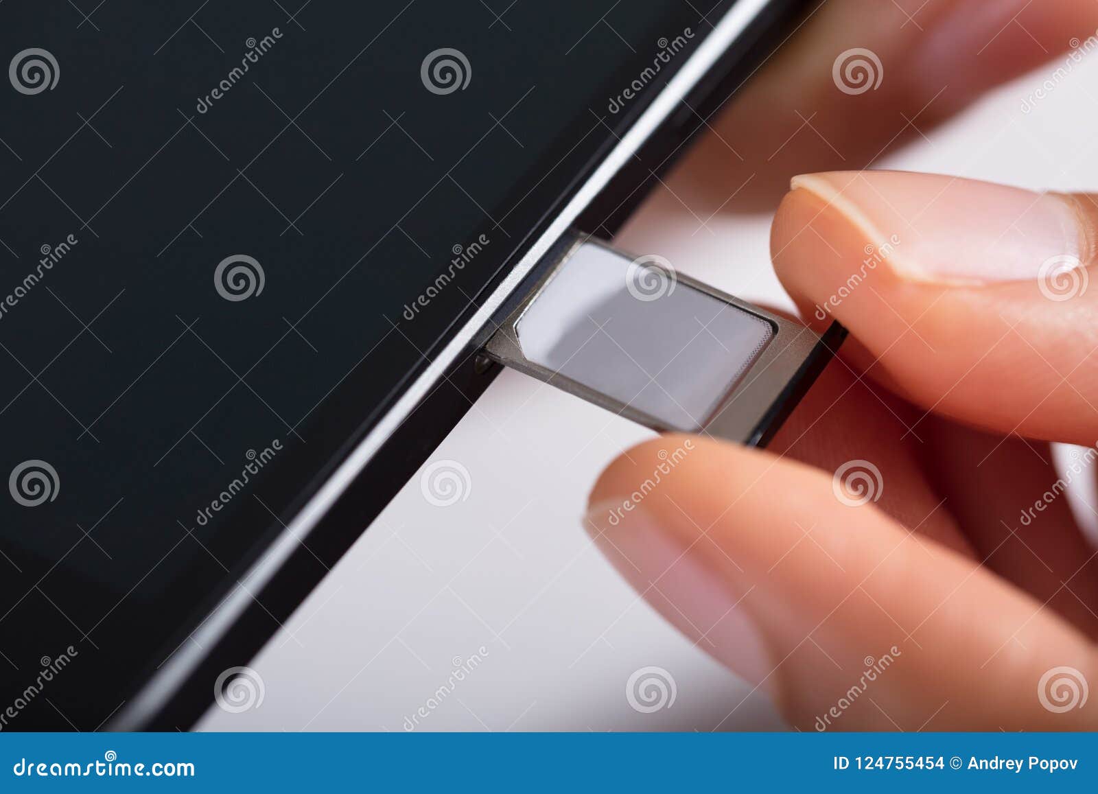 Person`s Hand Inserting Micro Sim Stock Photo - Image of nail ...