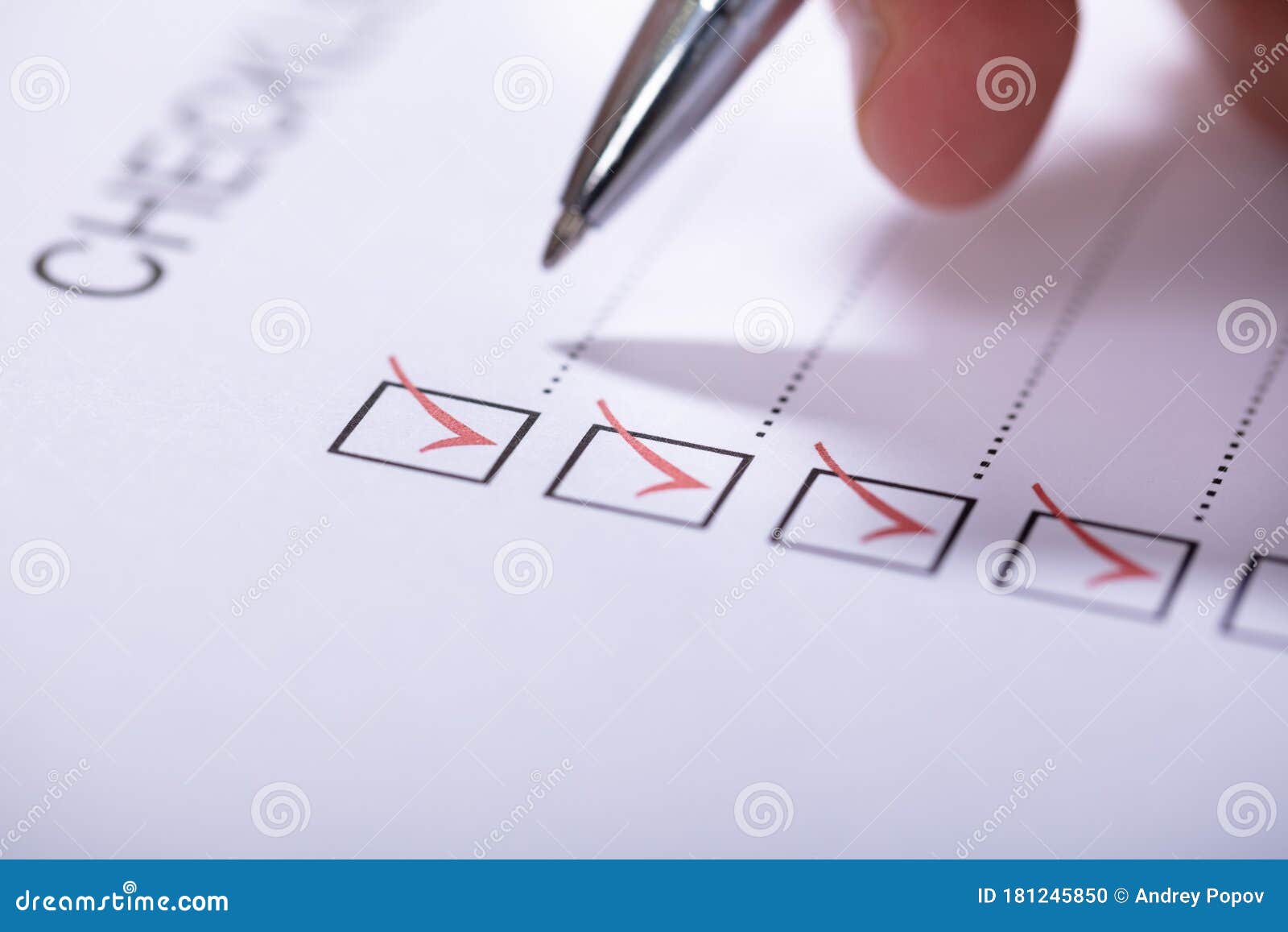 Person`s Hand Marking on Checklist Stock Photo - Image of note, finger ...