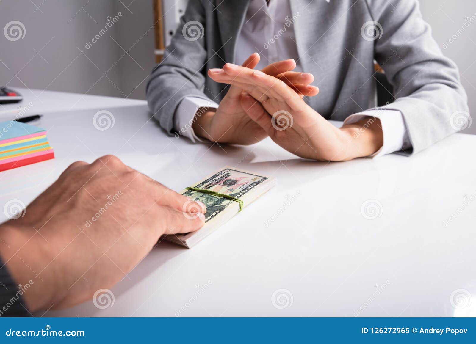 Close-up of a Person`s Hand Refusing Bribe Stock Image - Image of ...