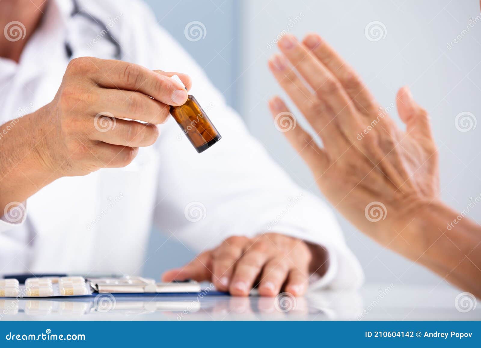 Patient Refusing To Use Medication Stock Photo - Image of doctor ...