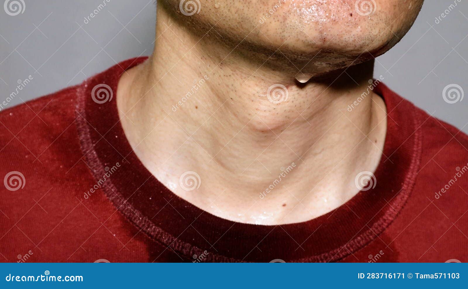 Close-up of a Person Sweating Profusely Stock Image - Image of summer ...