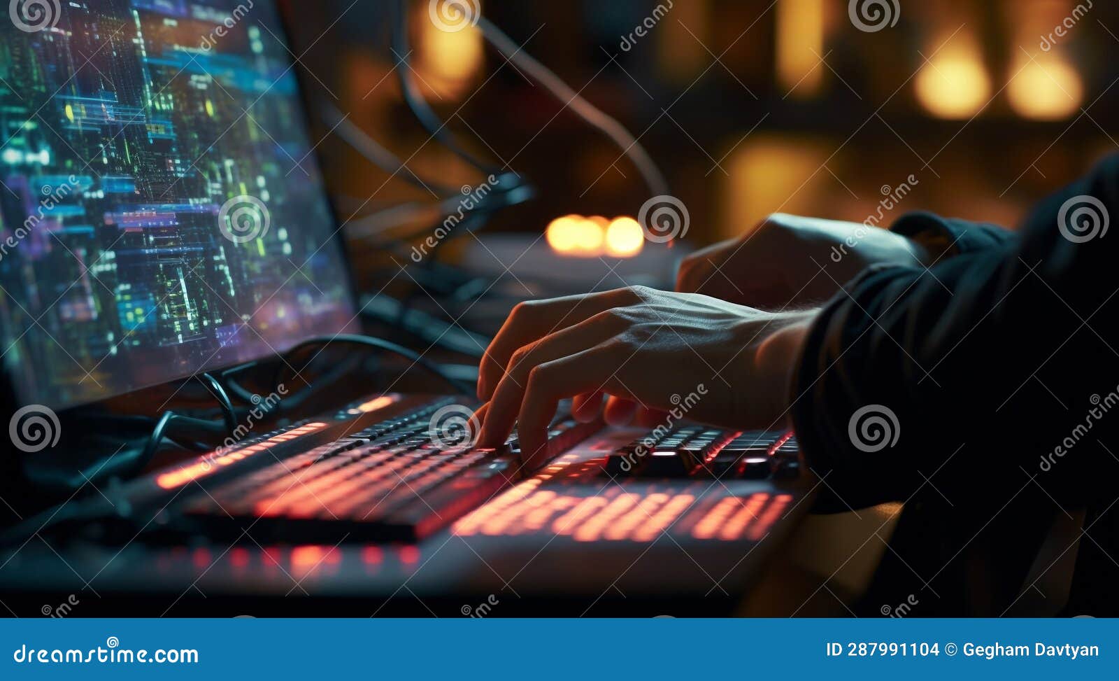 Programmer is Programming on the Computer Keyboard, Person Typing on a ...