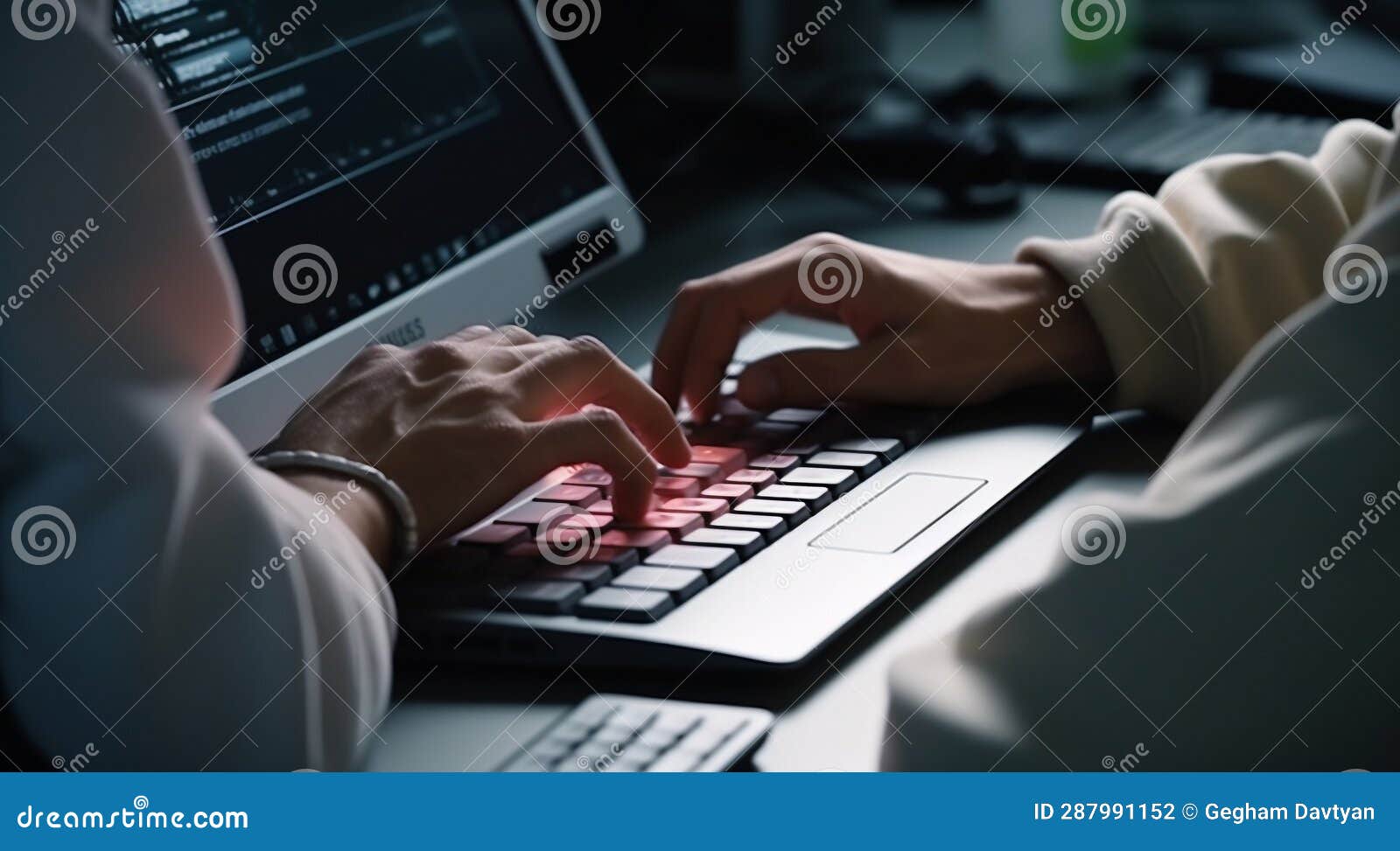 Programmer is Programming on the Computer Keyboard, Person Typing on a ...