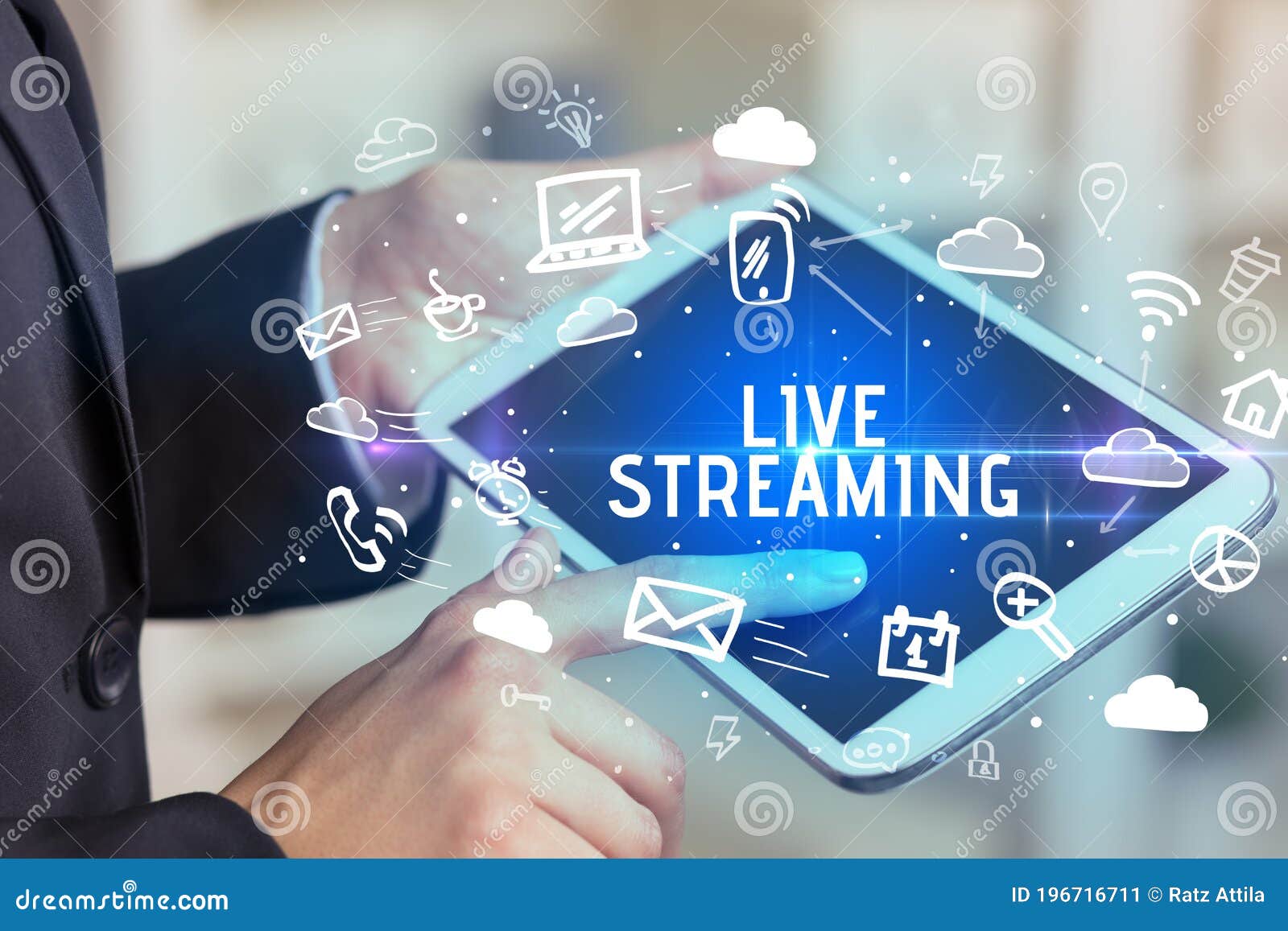 Close-up of a Person Using Social Networking Stock Image - Image of ...