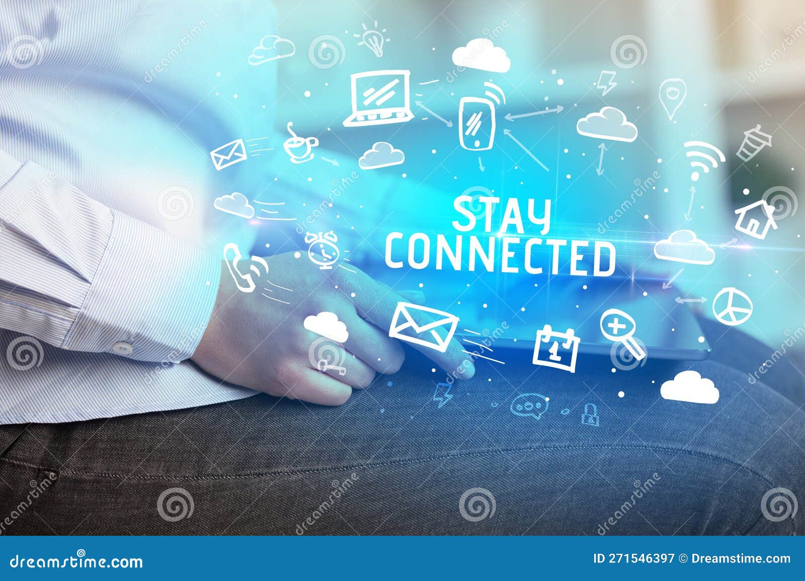 Close-up of a Person Using Social Networking Stock Image - Image of ...