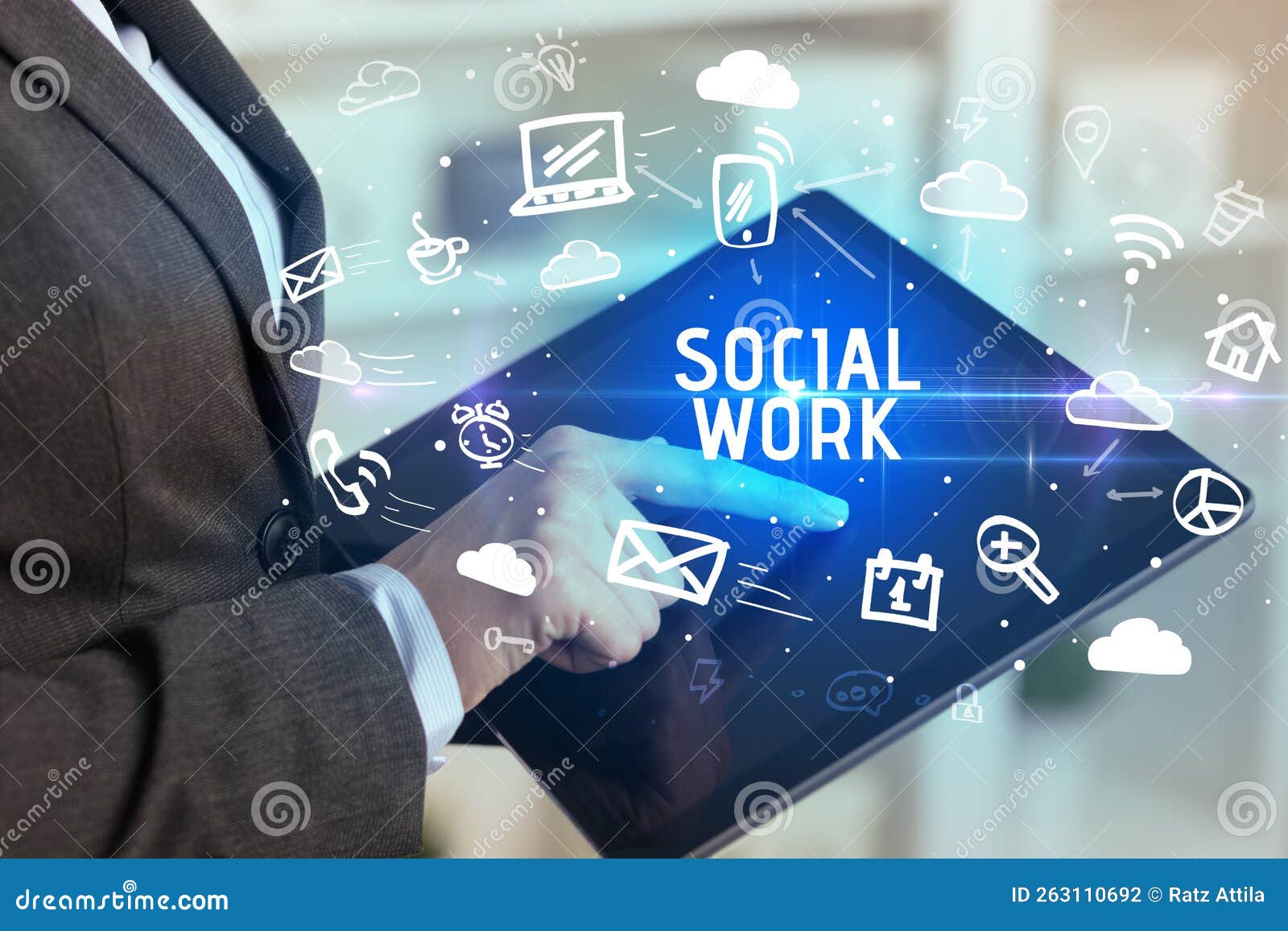 Close-up of a Person Using Social Networking Stock Photo - Image of ...