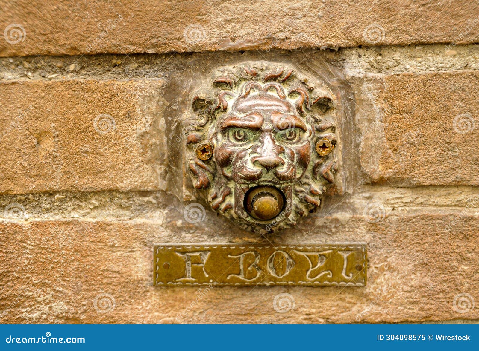 Close-up of a Personified Stone Wall with a Name Plaque Editorial Image ...