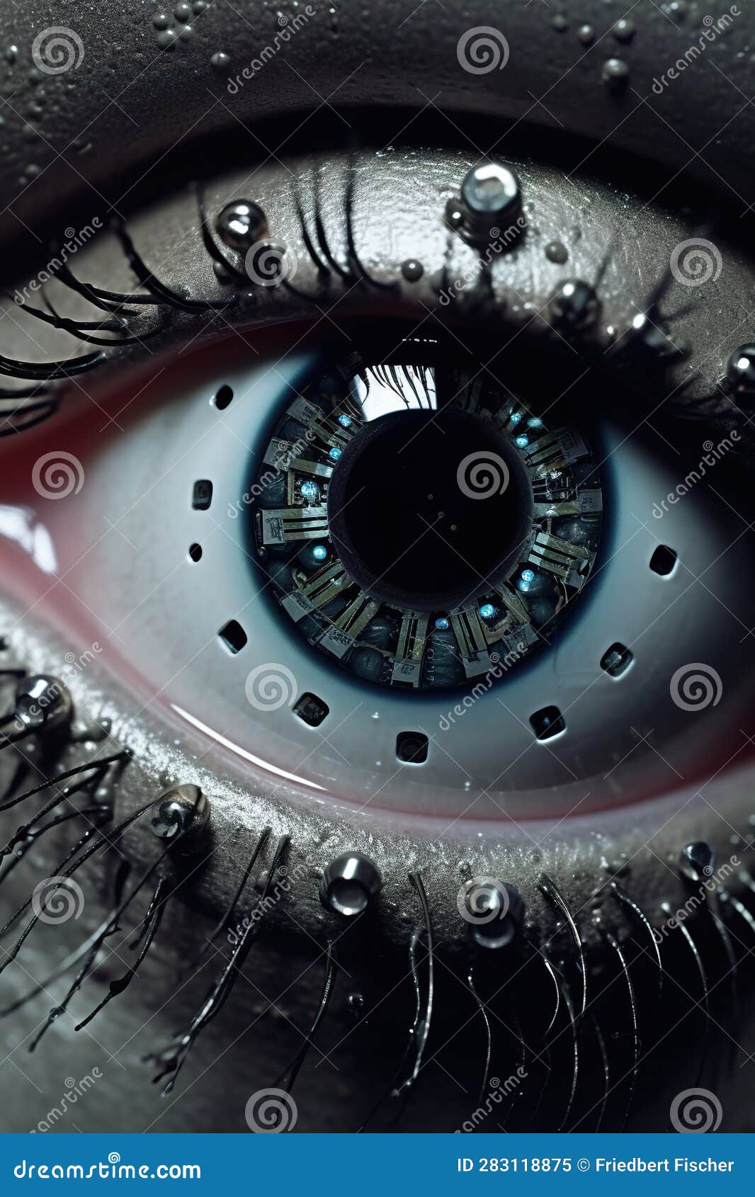 A Close Up of a Persons Eye with a Security Camera in the Center ...