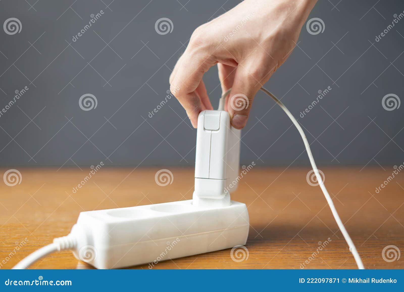 Close Up Persons Hand Plug Electrical Charge in Socket D Stock Image ...