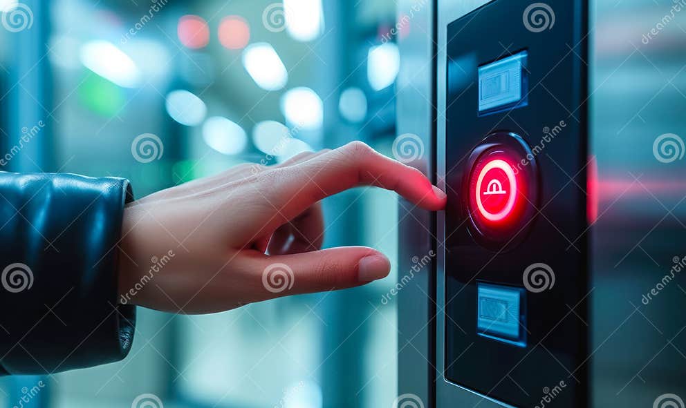 Close-up of a Persons Hand Using a Modern Security Access Control ...