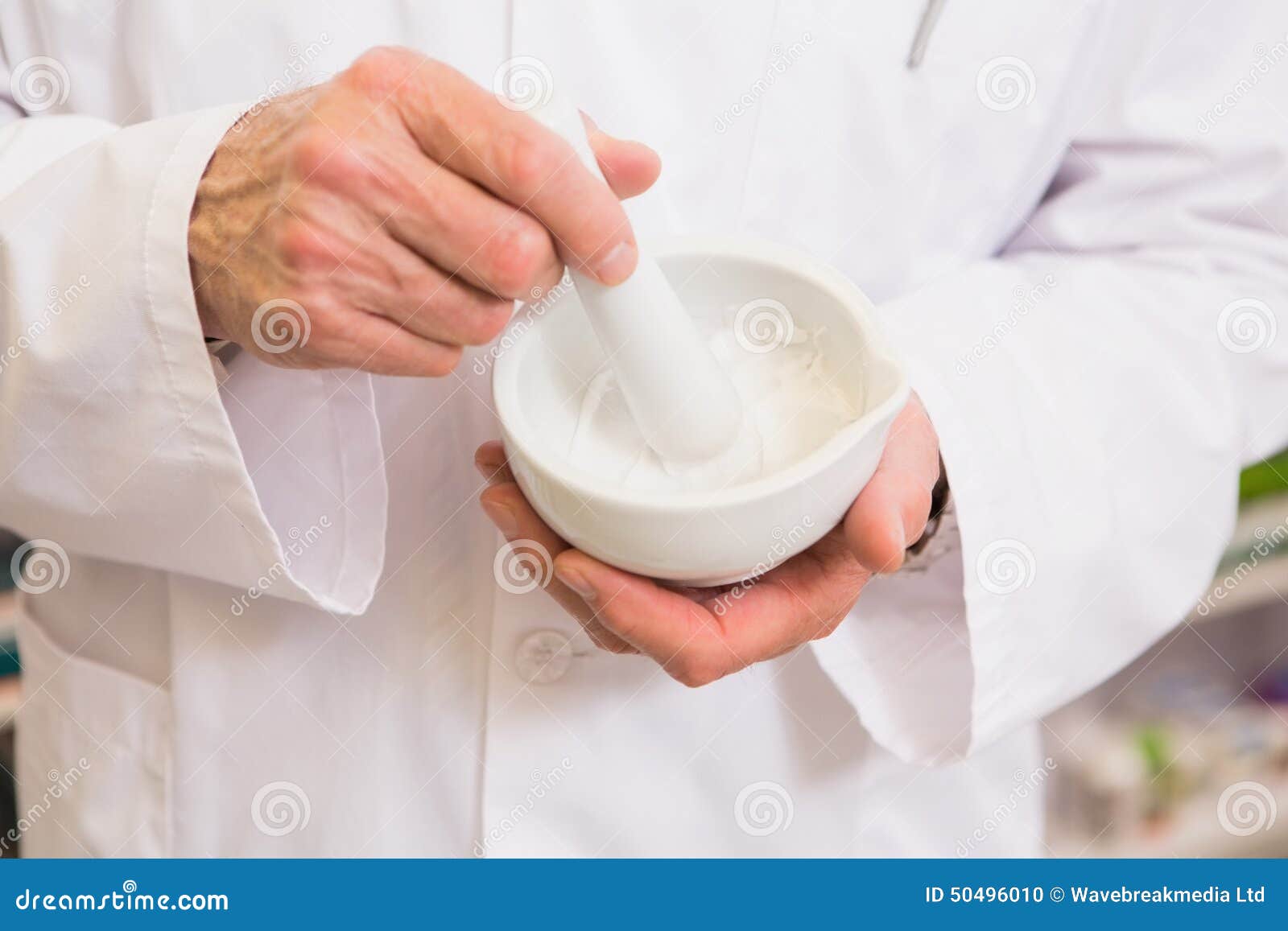 Close Up of Pharmacist Mixing Medicine Stock Photo - Image of preparing ...