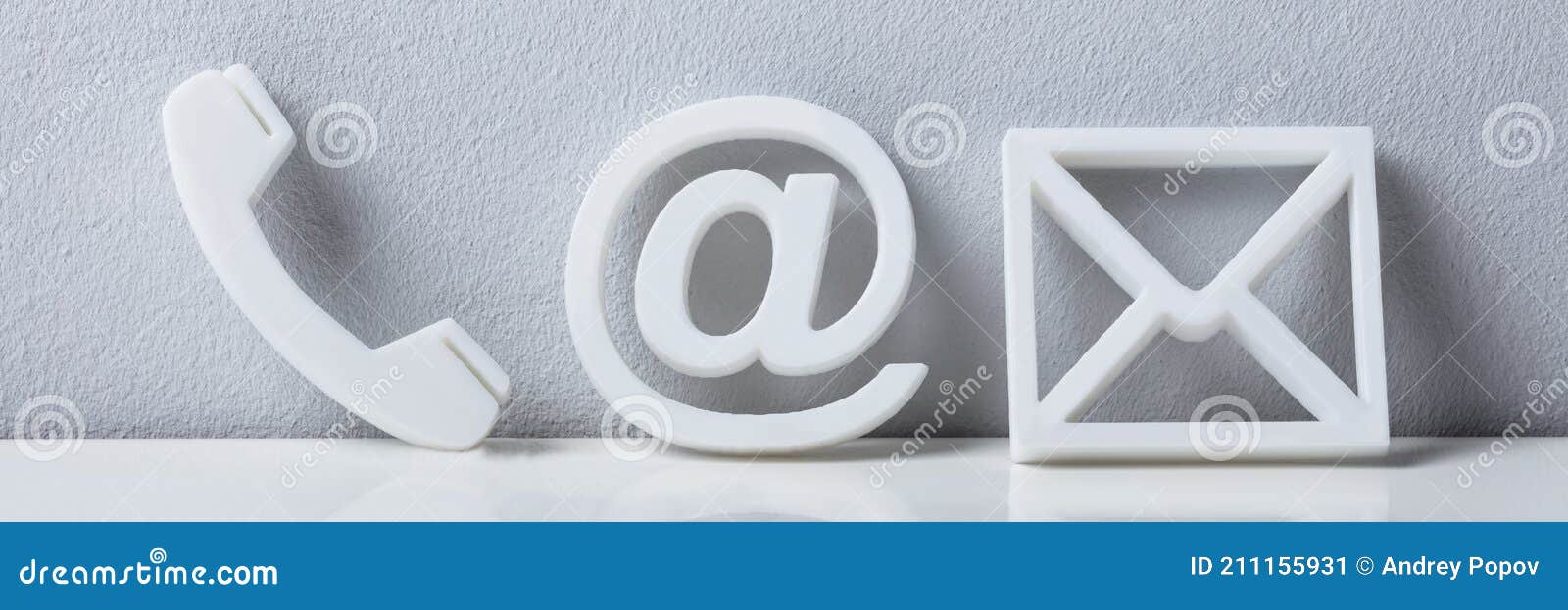 Close-up of a Phone, Email and Post Icons. Contact Us Stock Image ...