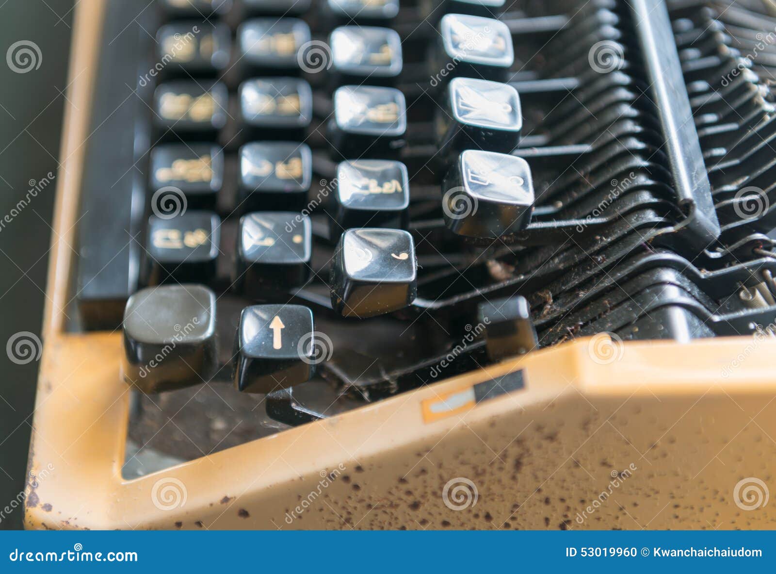 Close Up Photo of Antique Typewriter Keys, Focus on Enter Key Stock ...