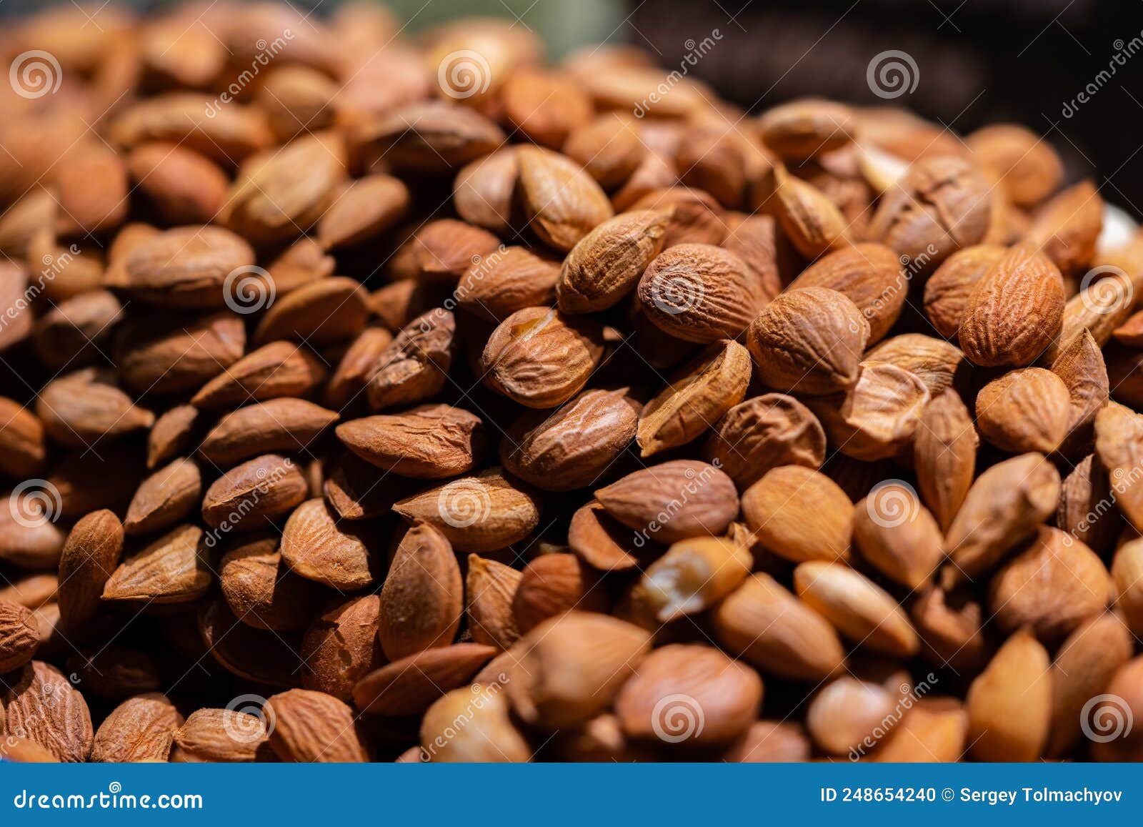 Close-up of Assorted Nuts on Market Counter Stock Photo - Image of food ...