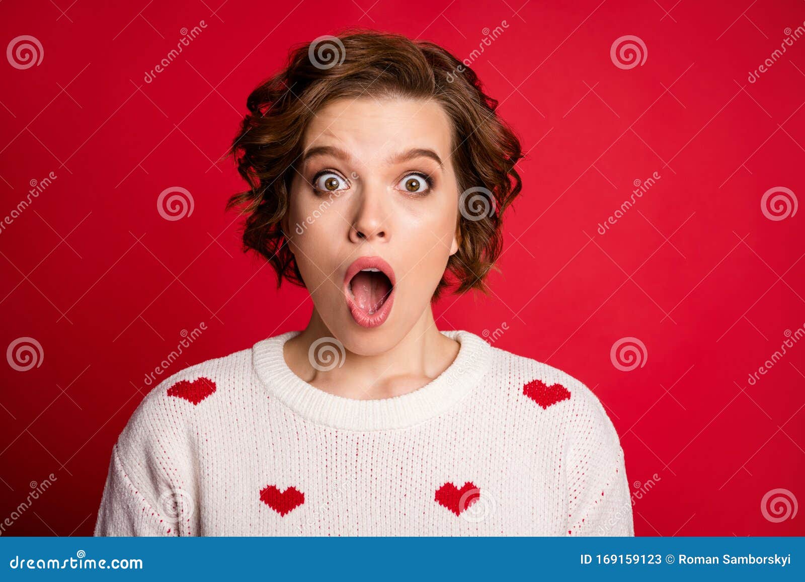 Close Up Photo Of Astonished Crazy Girl Look Incredible Novelty