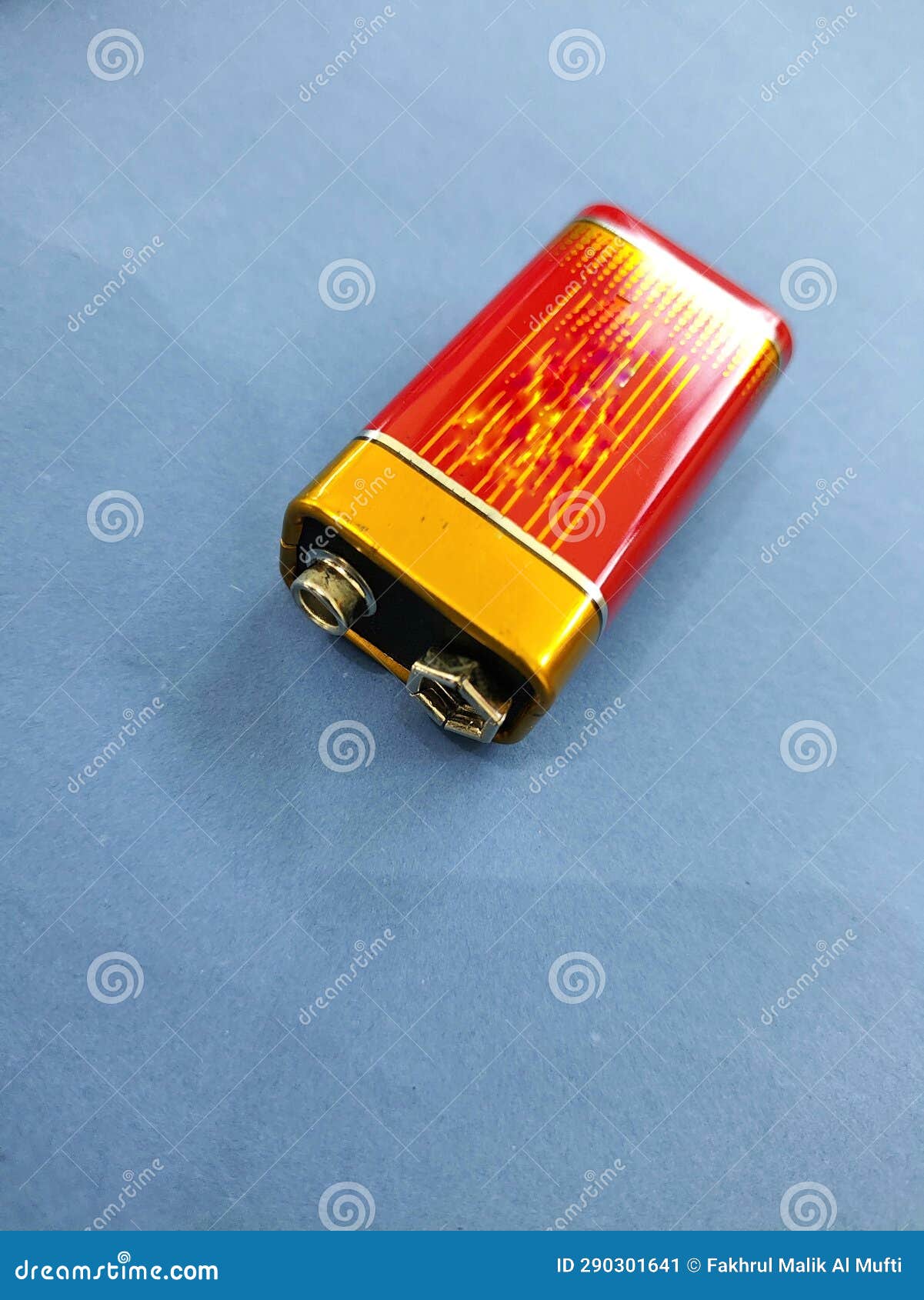 Close Up Photo of Battery 9v on Blue Background Stock Image - Image of ...