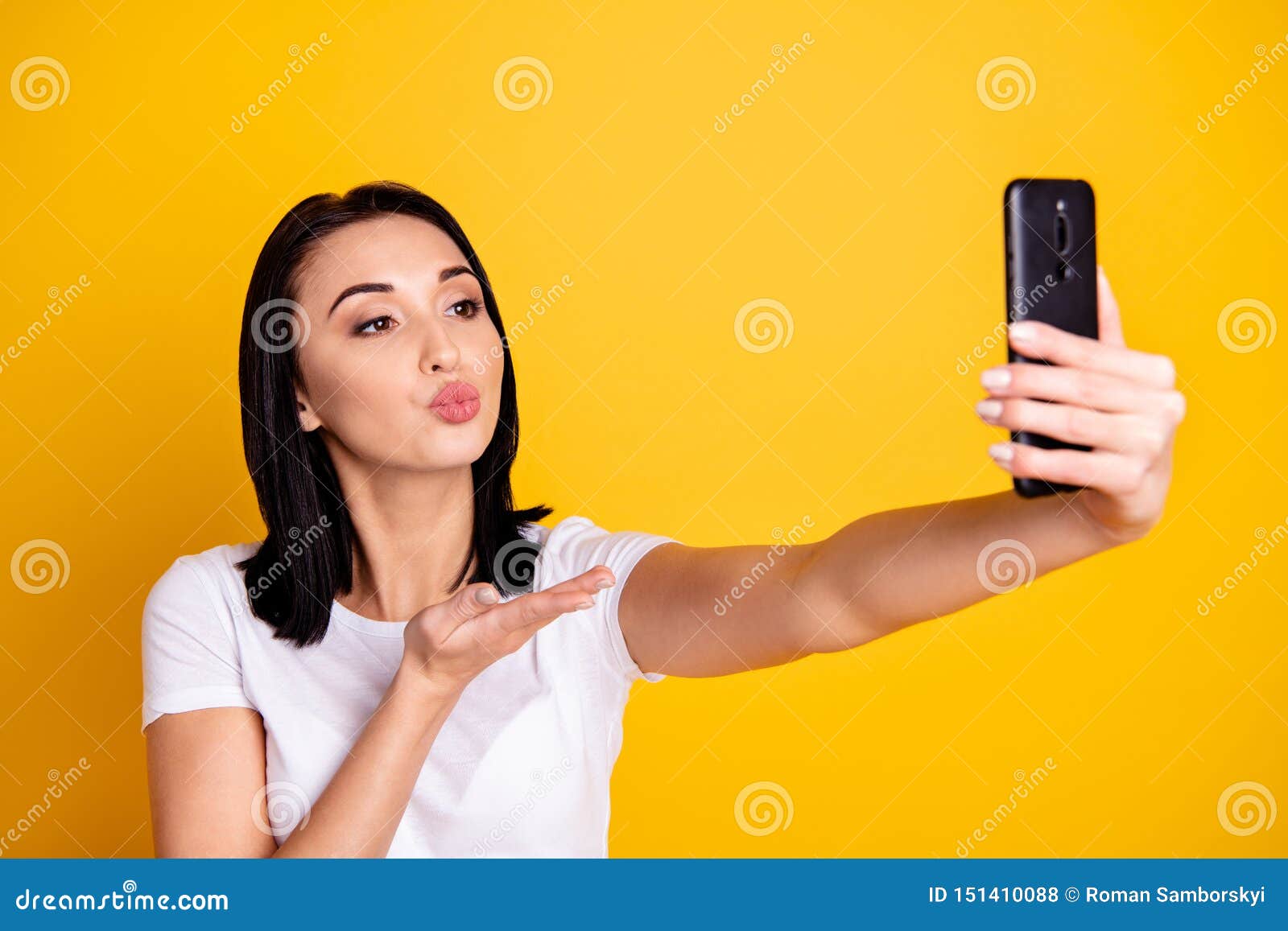 Close Up Photo Beautiful Amazing She Her Lady Telephone Hand Arm Make