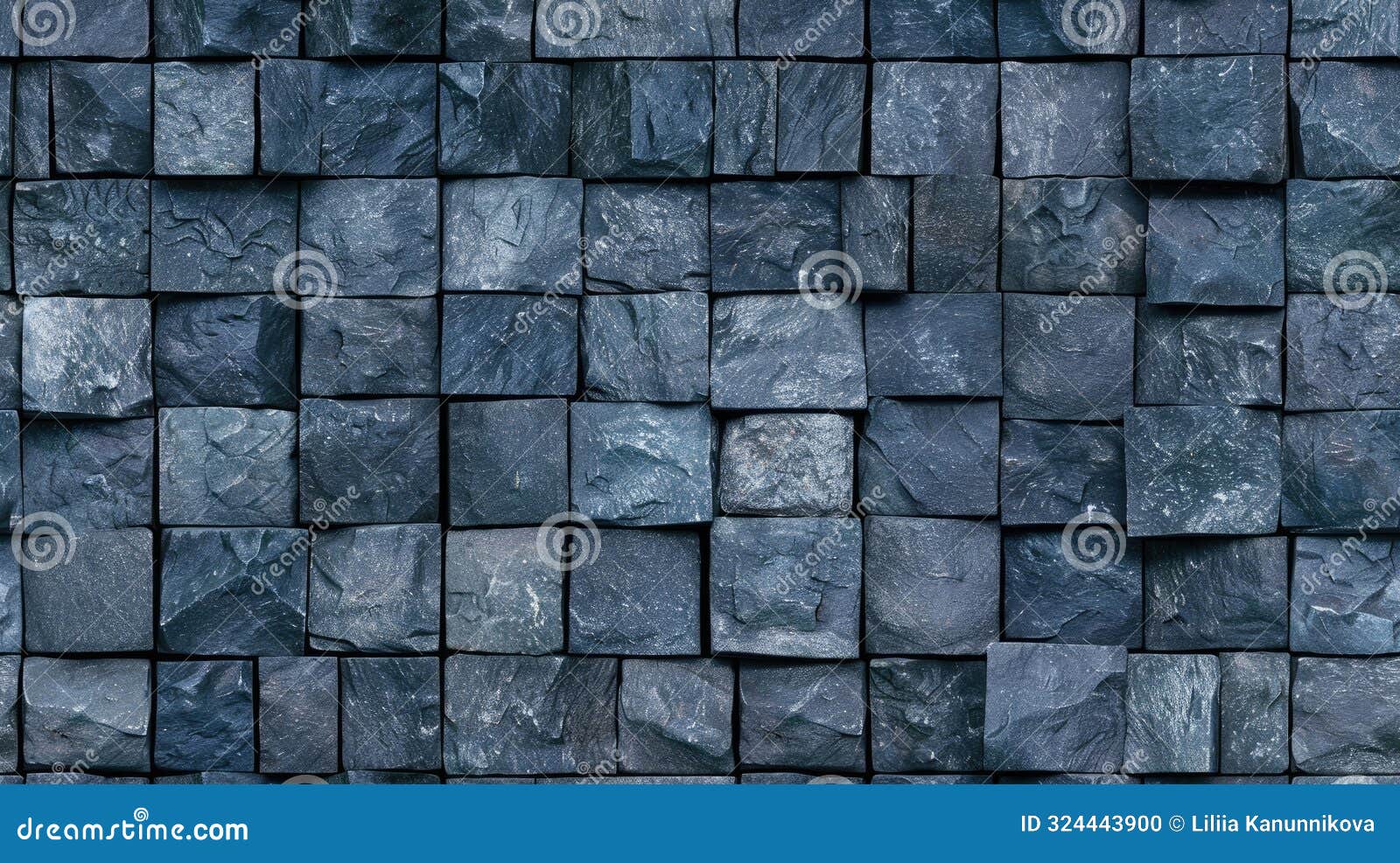 A Close-up Photo of a Blue Stone Wall Texture. the Photo Shows a ...