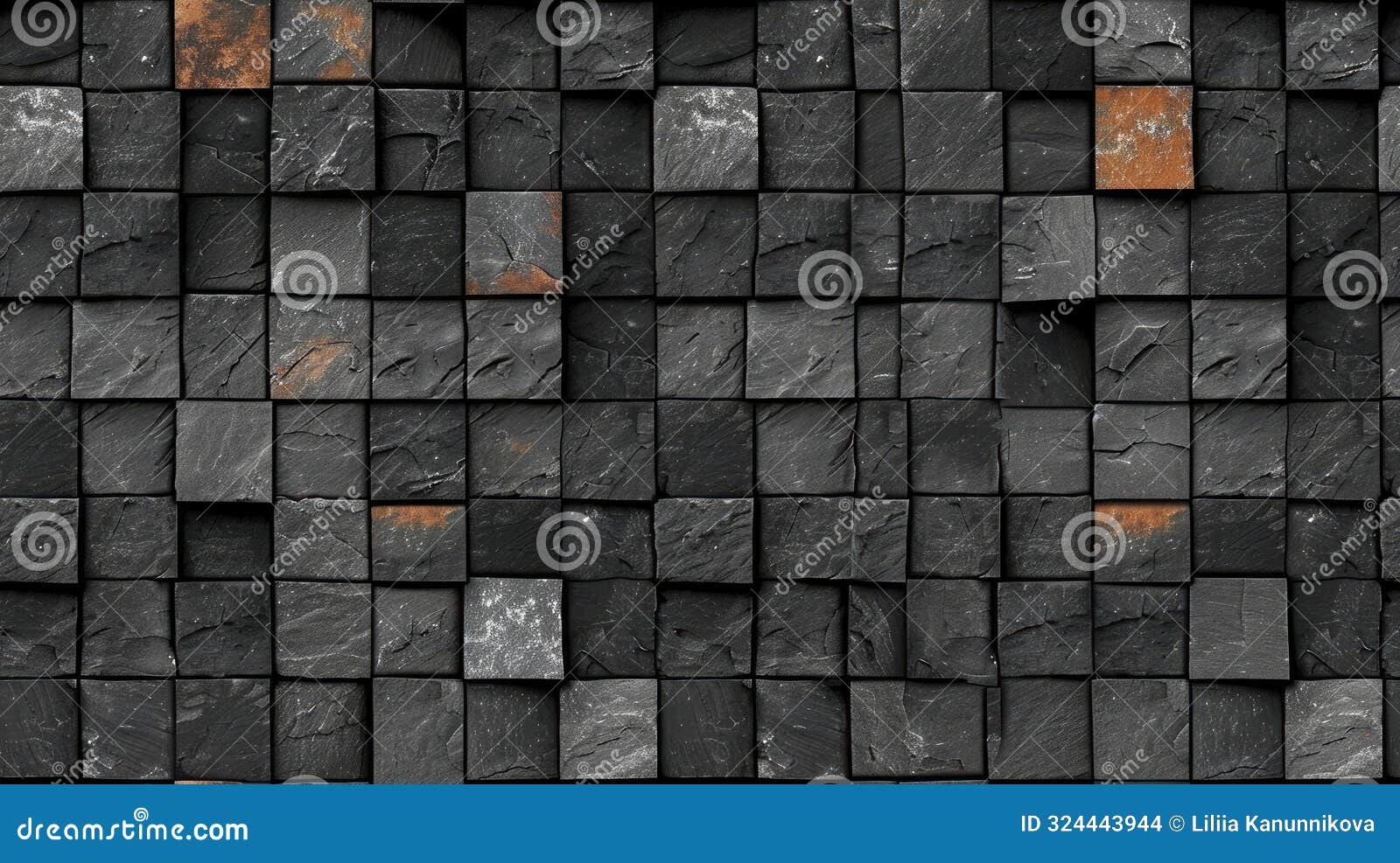 A Close-up Photo of a Blue Stone Wall Texture. the Photo Shows a ...