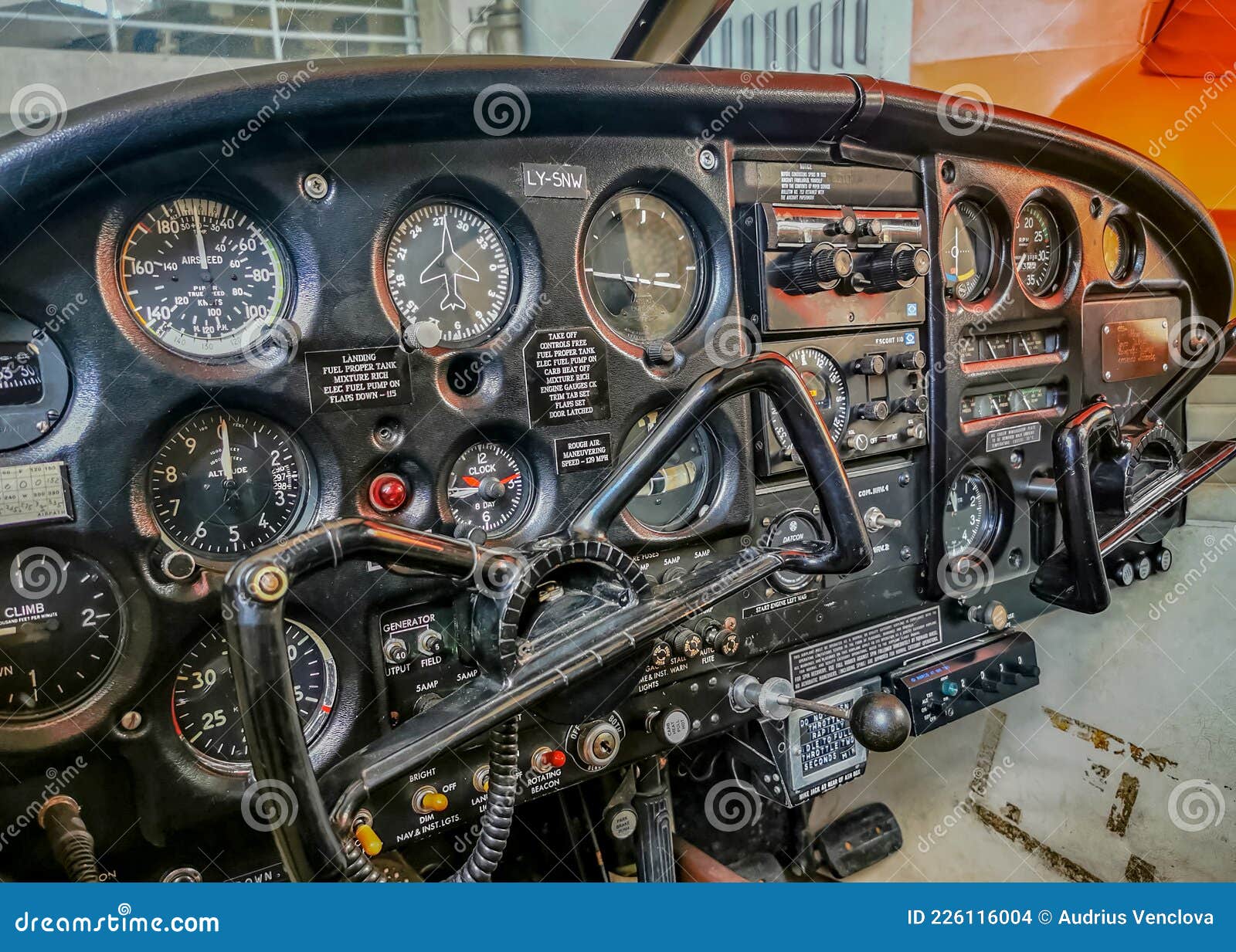 Close Up Photo of a Control Panel of an Old Soviet Helicopter Stock ...