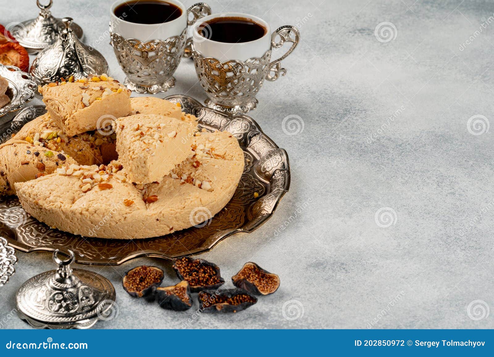 Close Up Photo of Halva Dessert on Silver Plate Stock Photo - Image of ...