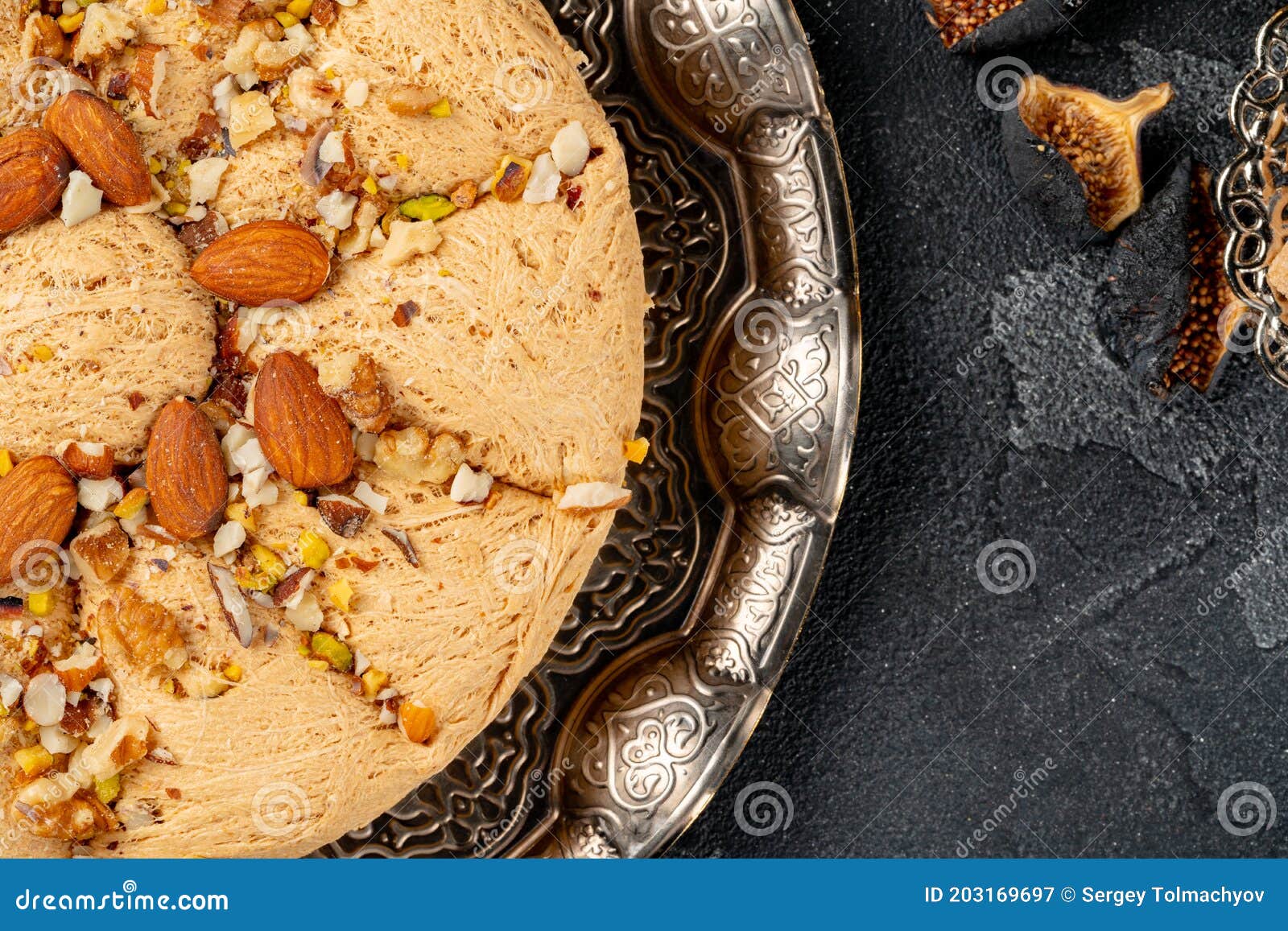 Close Up Photo of Halva Dessert on Silver Plate Stock Image - Image of ...