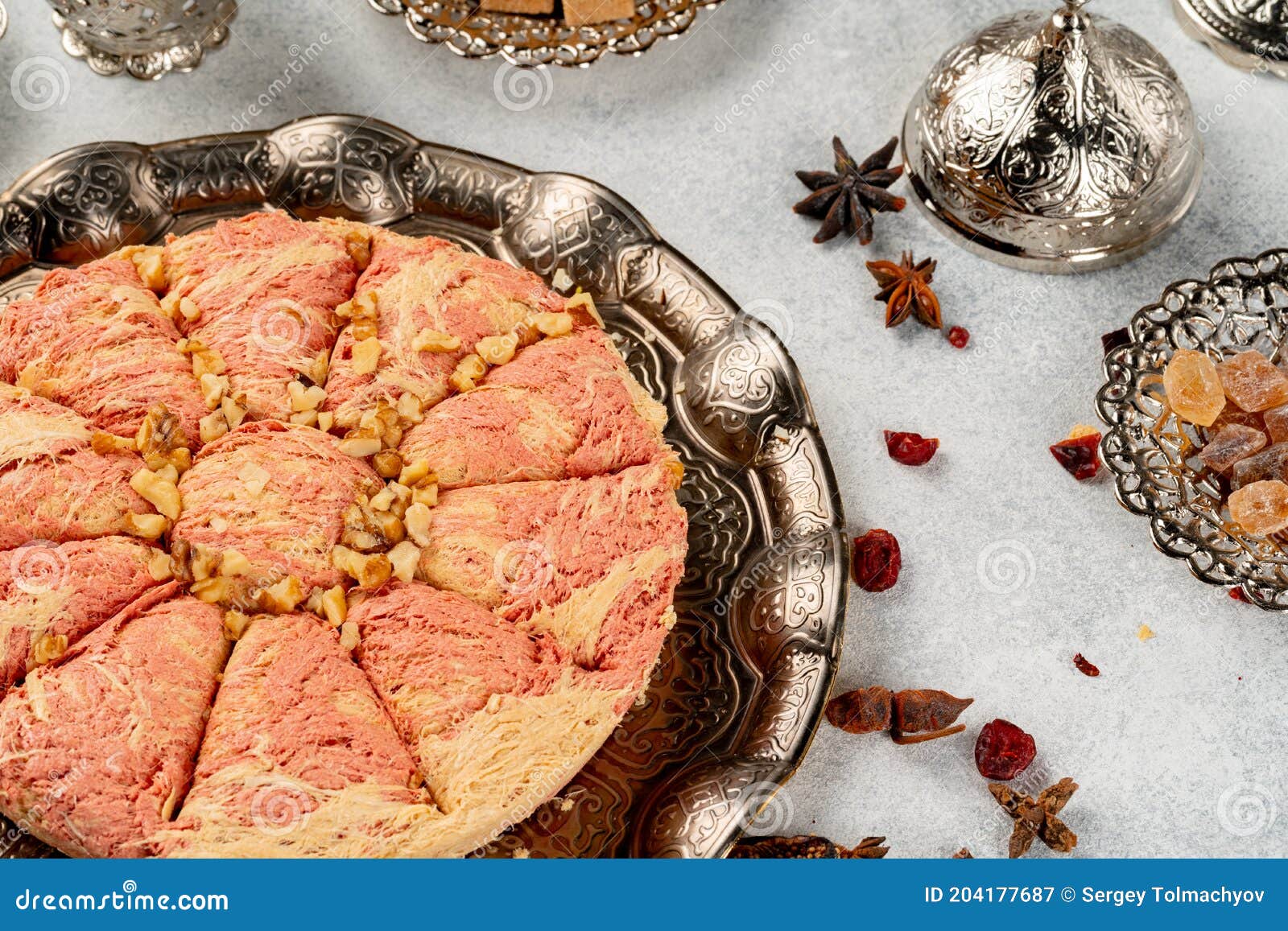 Close Up Photo of Halva Dessert on Silver Plate Stock Image - Image of ...