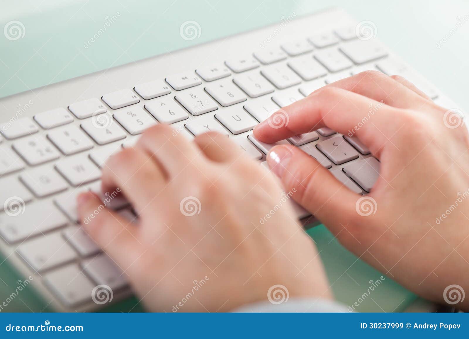 Hands Typing on Keyboard stock image. Image of device - 30237999
