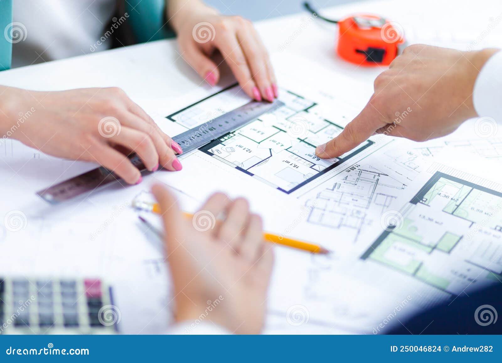 Close Up Photo of Hands Working with Papers at Office. Stock Photo ...