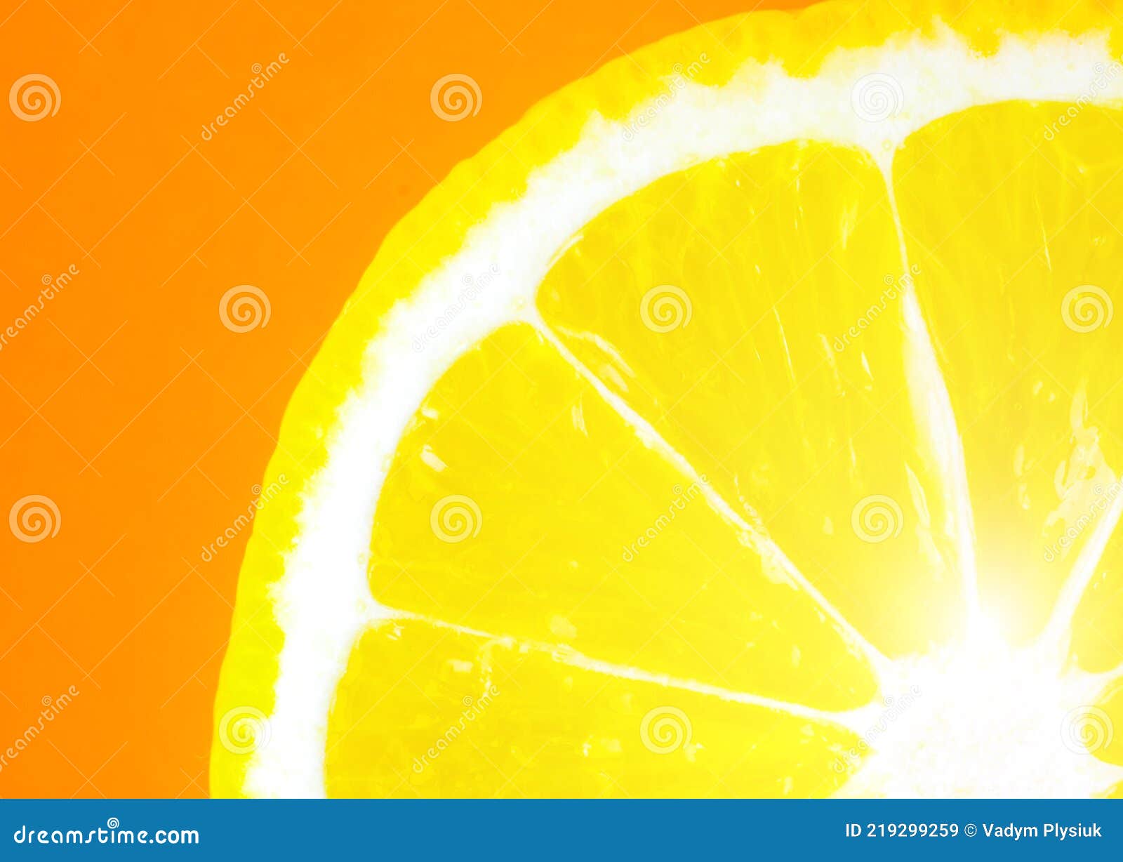 Close Up Photo of Lemon Texture on the Orange Background. Fruit Cut in ...
