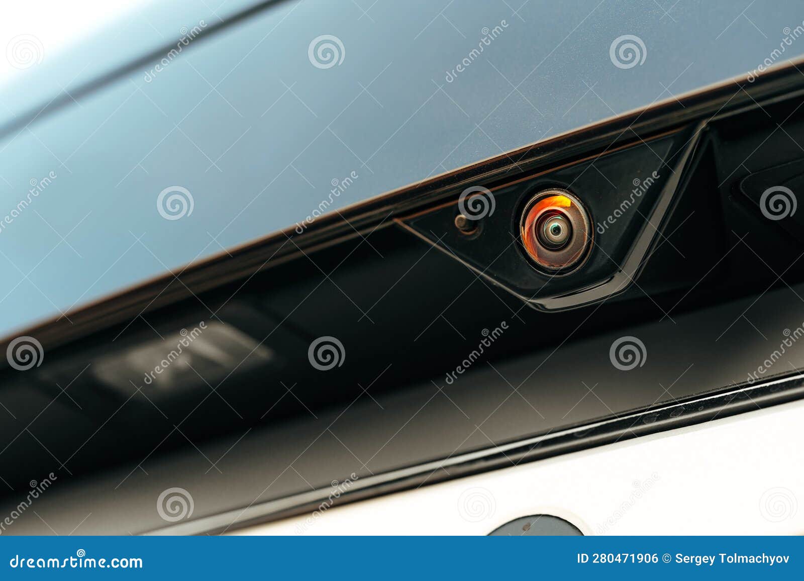 Close Up Luxury Back Car Rear View Camera Stock Photo - Image of ...
