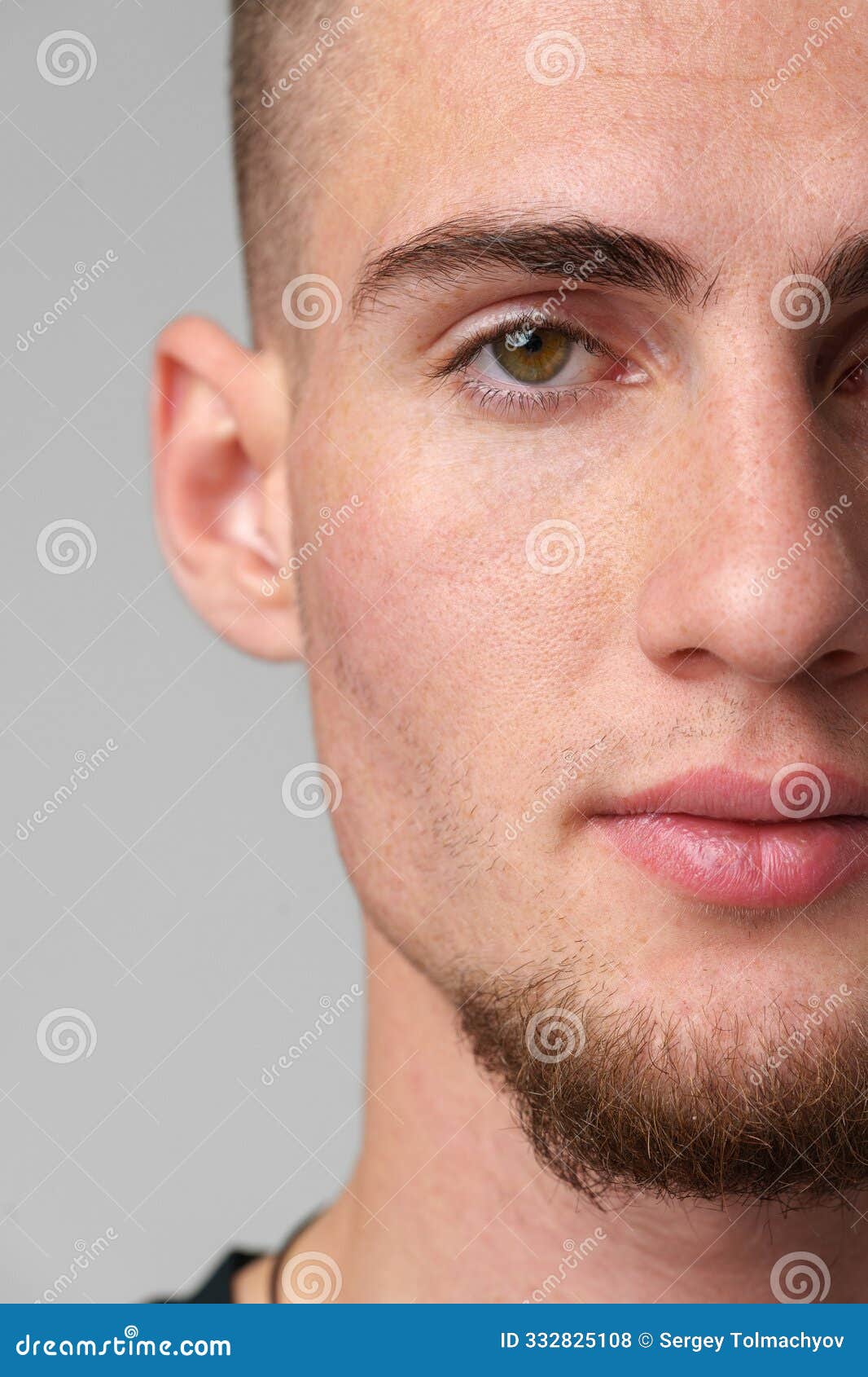Close Up of Mans Face with Hazel Eyes Stock Photo - Image of expression ...