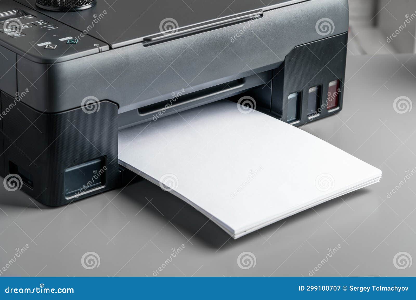 Close Up of Modern Printer in the Office Stock Image - Image of printer ...