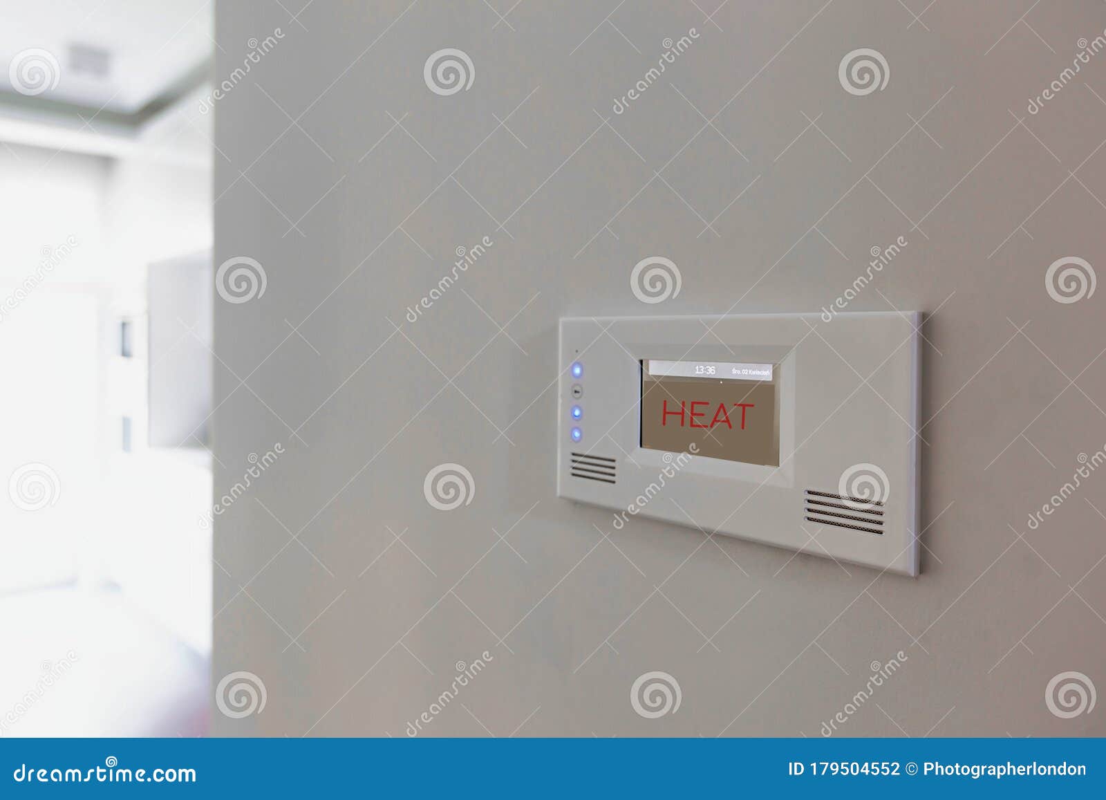 Close Up Photo of Modern Temperature Touch Switch Board on Wall Stock ...