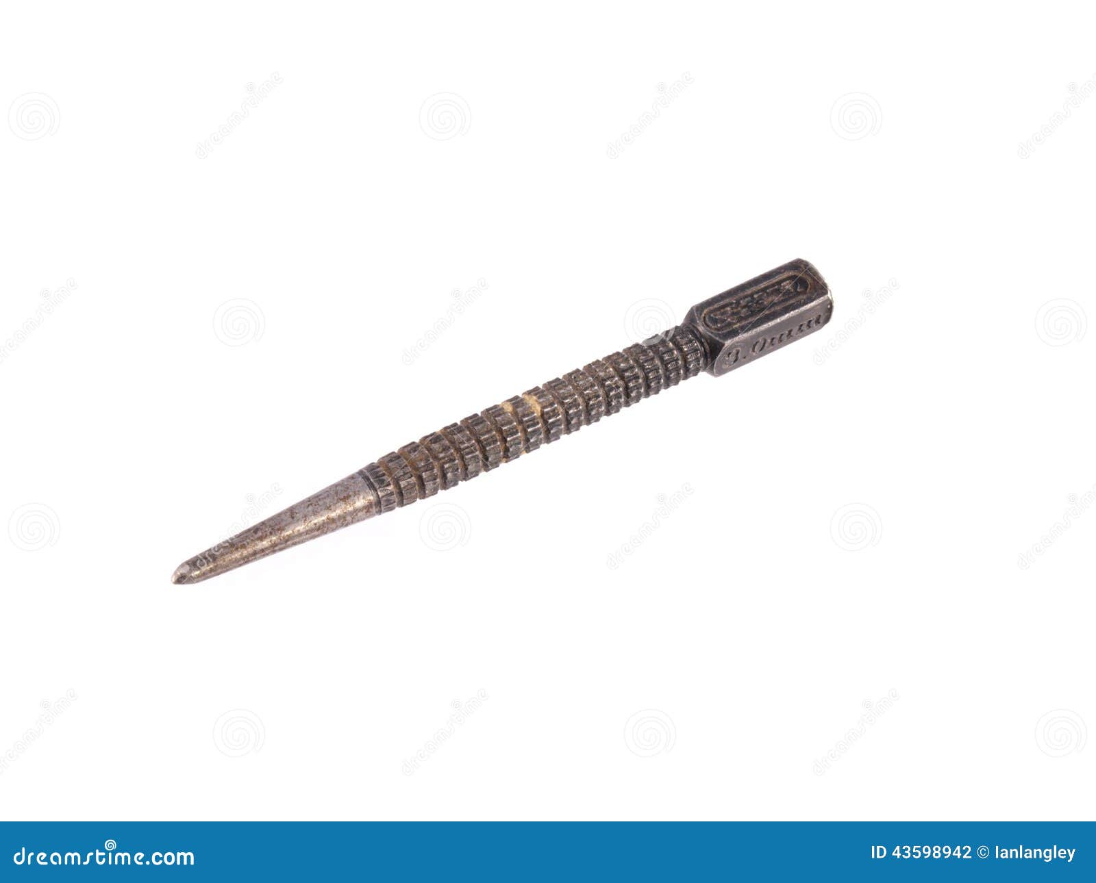 Close Up Photo of a Nail Punch on a White Background. Stock Photo ...