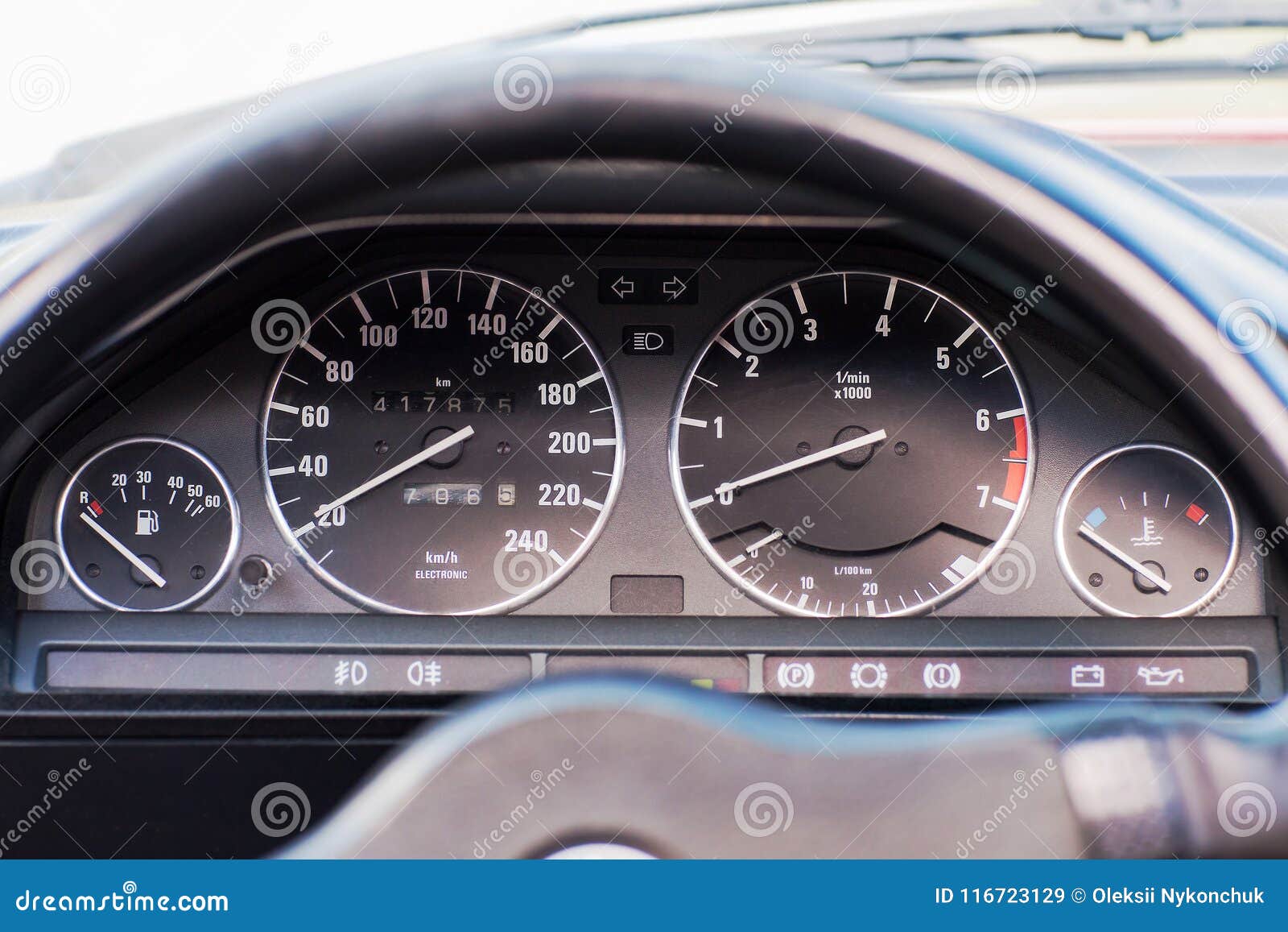 Close-up Photo of Old Car Odometer Stock Image - Image of interior ...