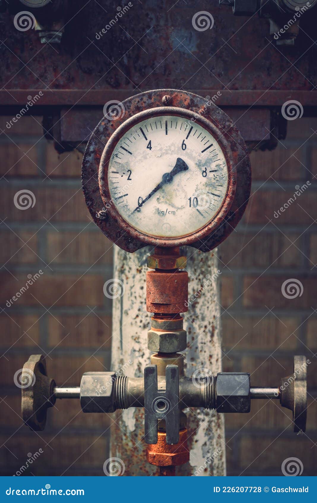 Close-up Photo of an Old Rusty Pressure Meter Stock Photo - Image of ...
