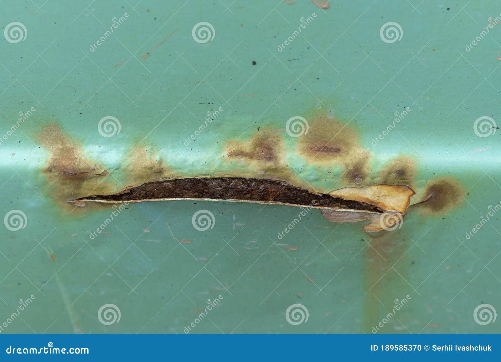 Close Up Photo of Old Rusty Scratch on the Car Body. Stock Photo ...