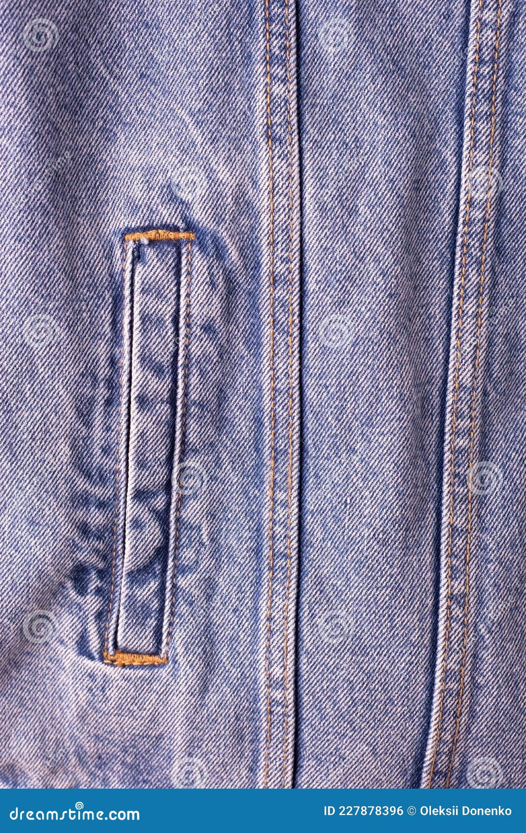 A Close-up Photo of One Element of a Common Denim Jacket. Stock Photo ...