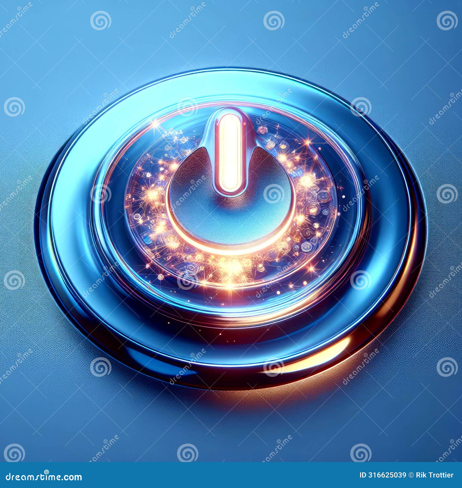 A Close Up Photo of a Power Button. Stock Illustration - Illustration ...