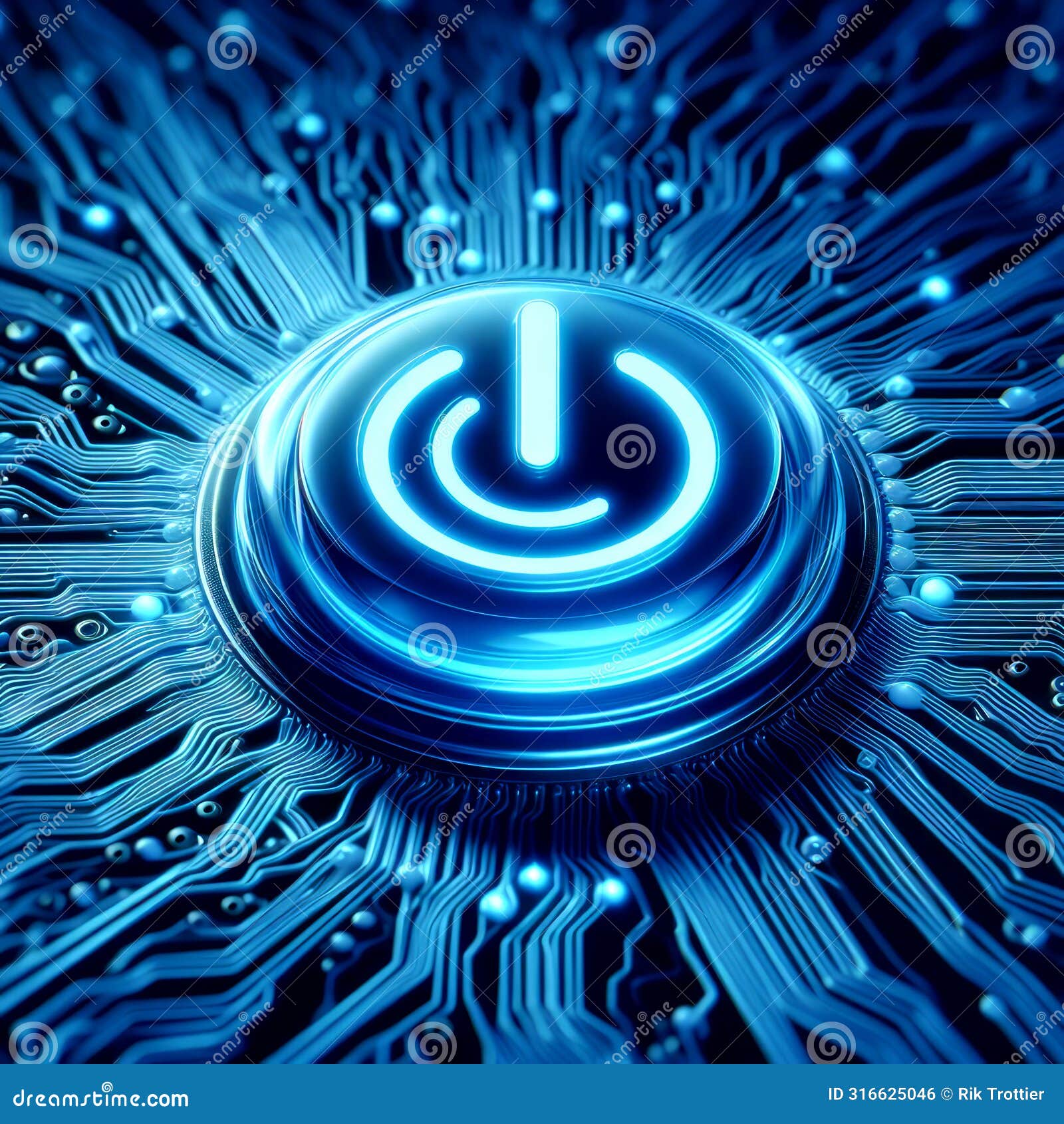 A Close Up Photo of a Power Button. Stock Illustration - Illustration ...
