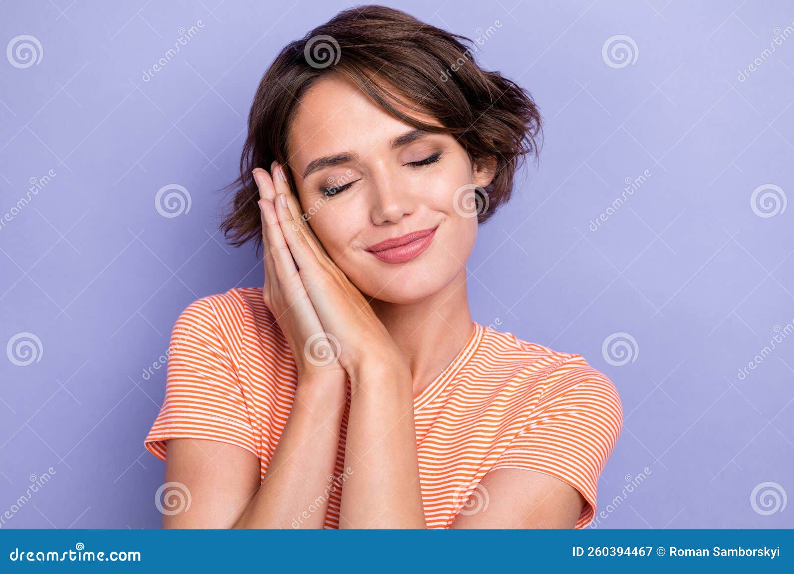 Close Up Photo Of Pretty Tender Lady Wear Stylish Clothes Arm Touch