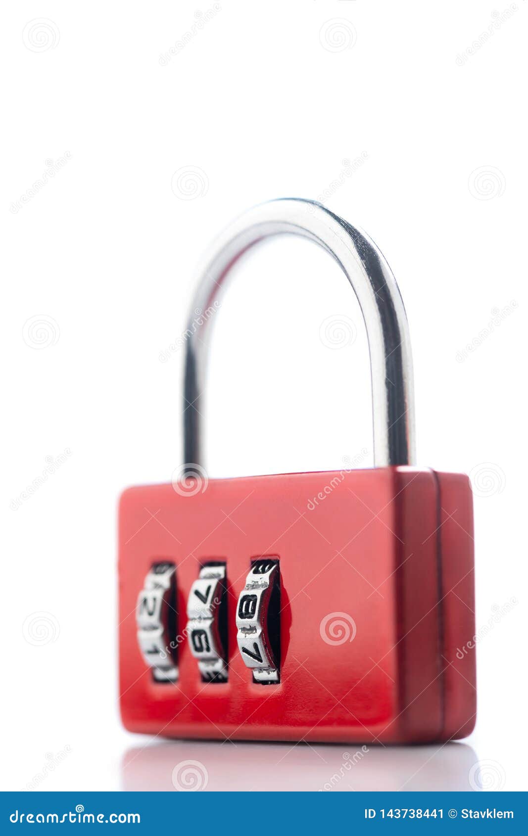 Close Up Photo of Red Closed Code Padlock Isolated on White or Gray ...
