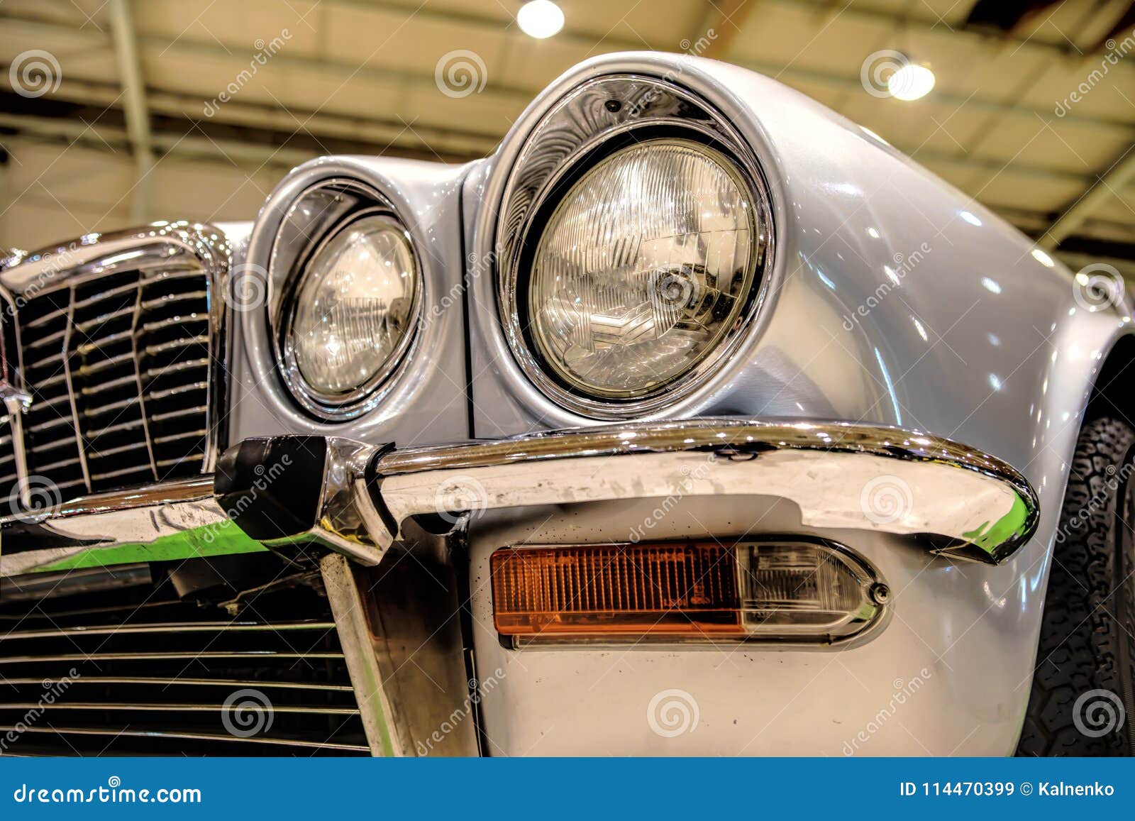 Close-up Photo of Retro Car Headlights Stock Image - Image of glass ...